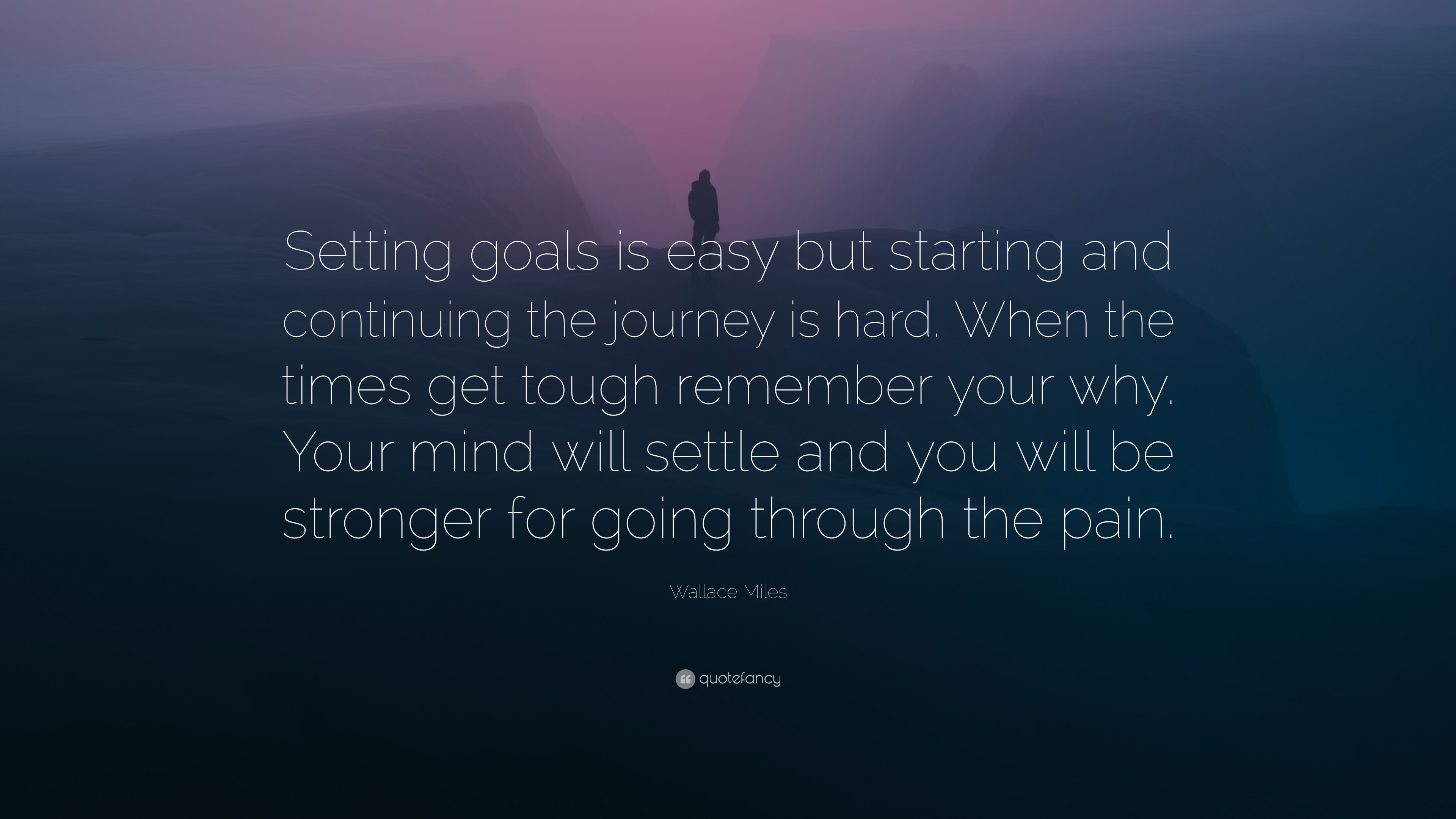 Wallace Miles Quote: “Setting goals is easy but starting and continuing ...