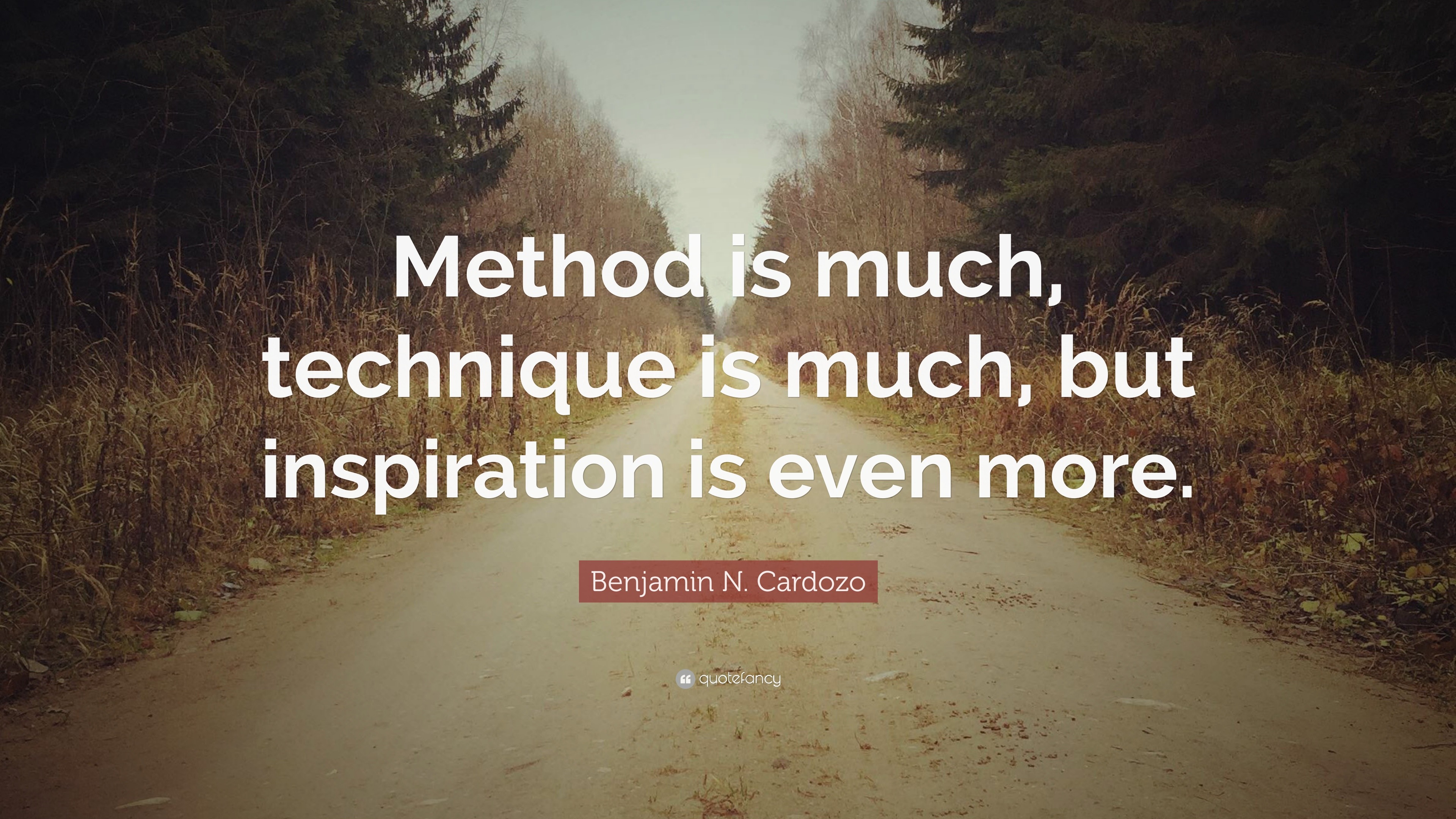 Benjamin N. Cardozo Quote: “Method is much, technique is much, but ...