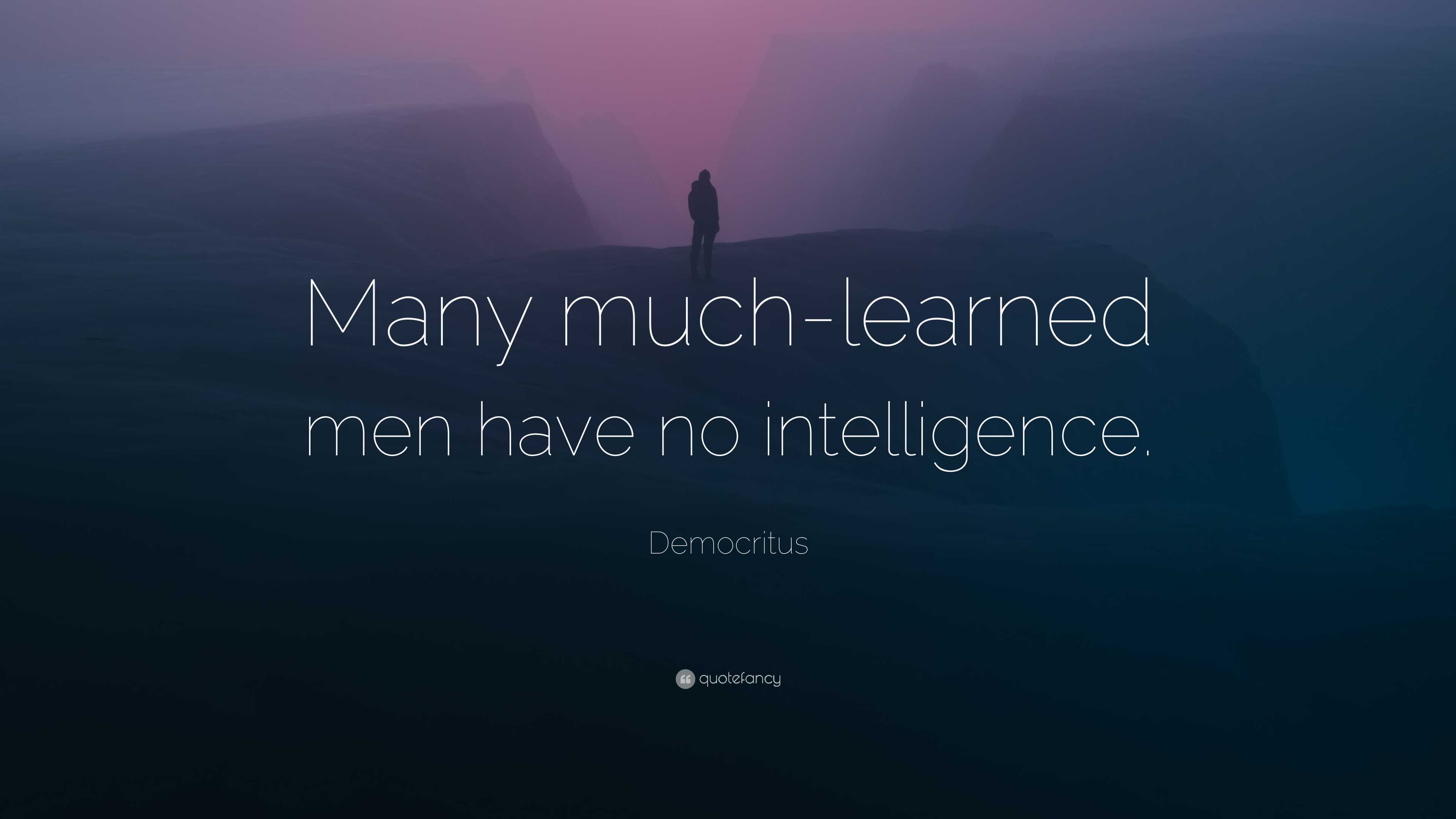 Democritus Quote: “Many much-learned men have no intelligence.”