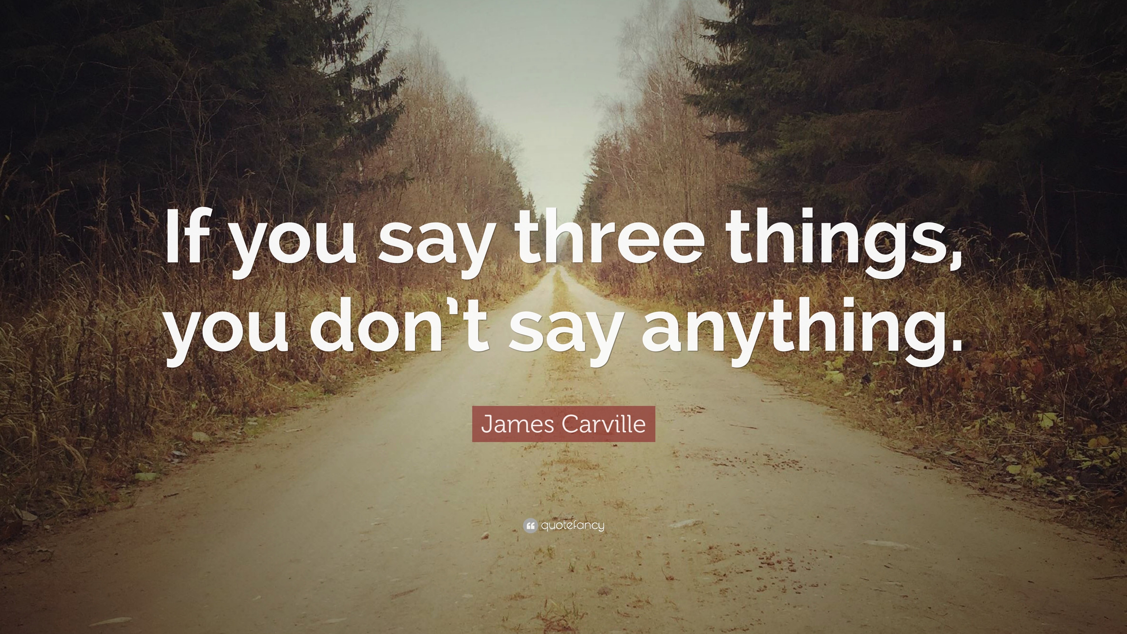 James Carville Quote: “If you say three things, you don’t say anything.”