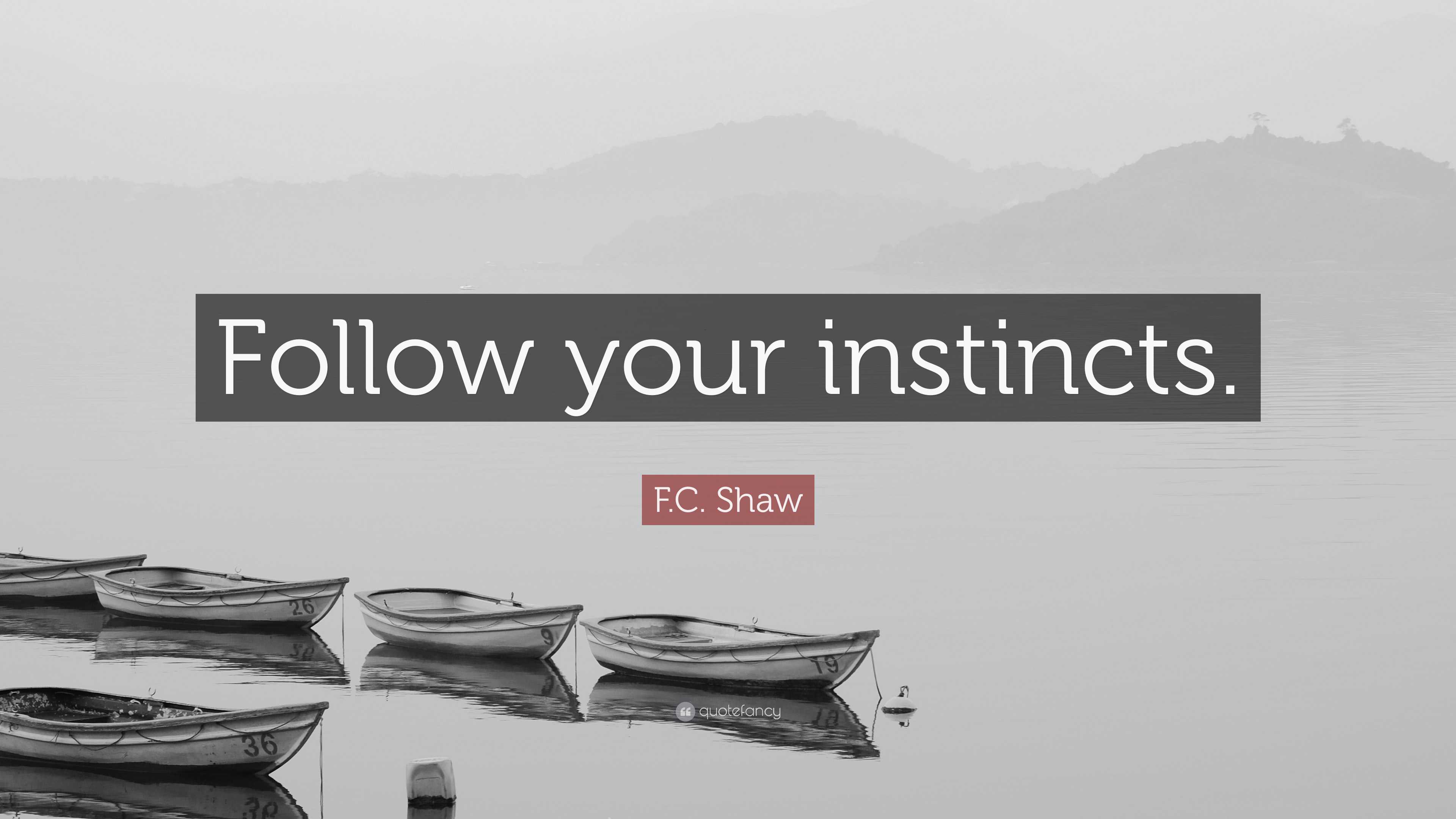F.C. Shaw Quote: “Follow your instincts.”