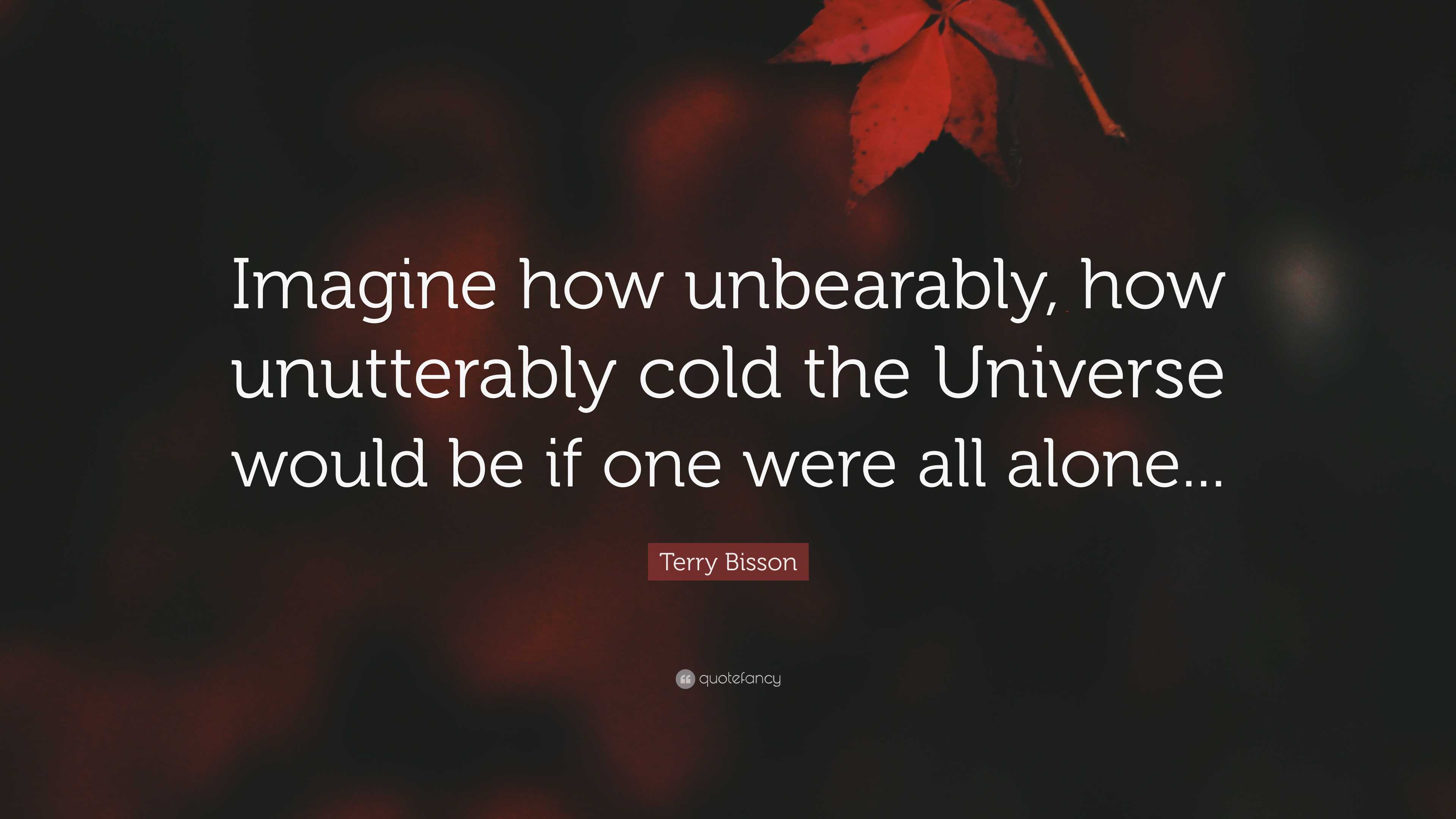 Terry Bisson Quote: “Imagine how unbearably, how unutterably cold the ...