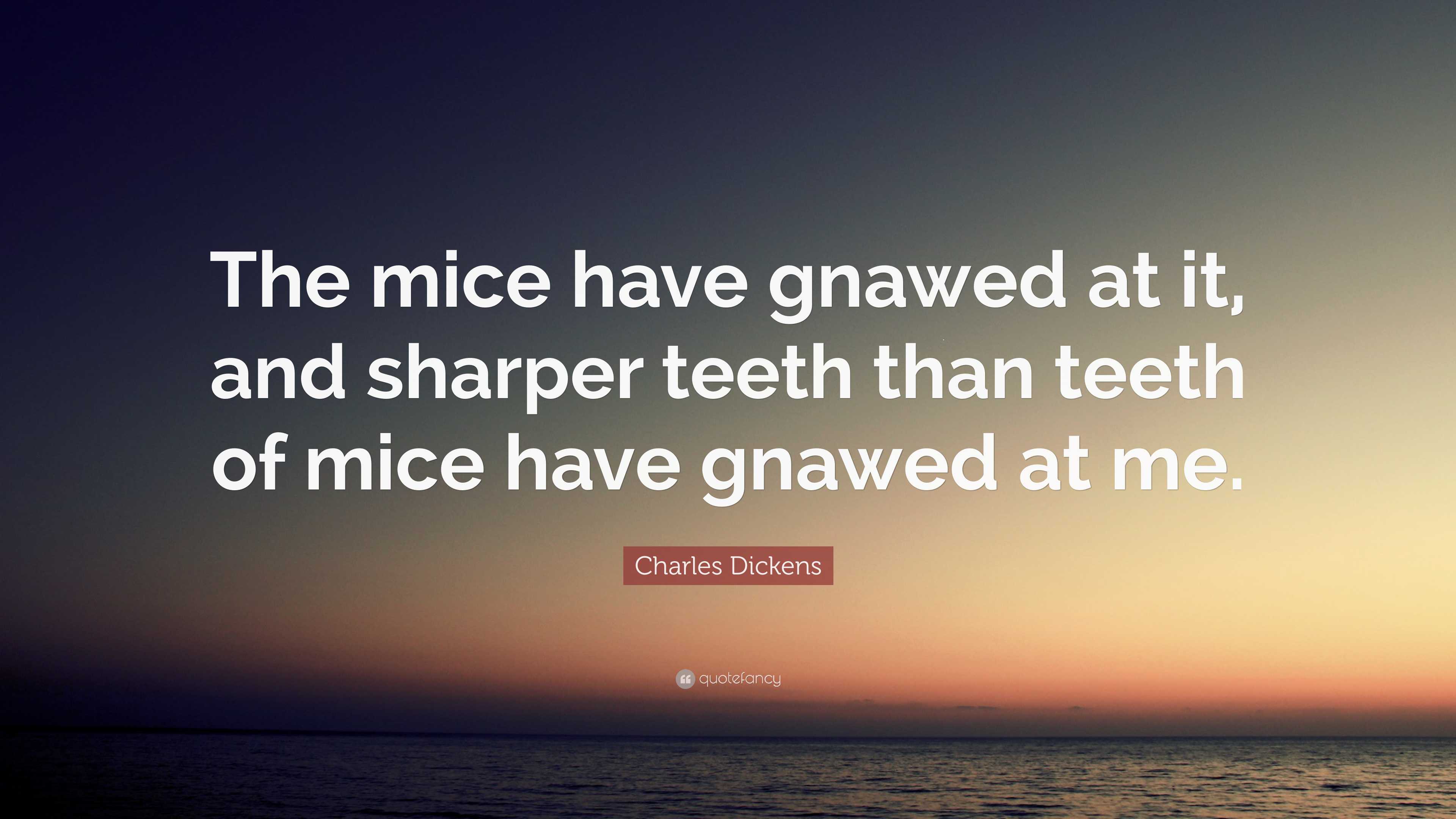 Charles Dickens Quote: “The mice have gnawed at it, and sharper teeth ...