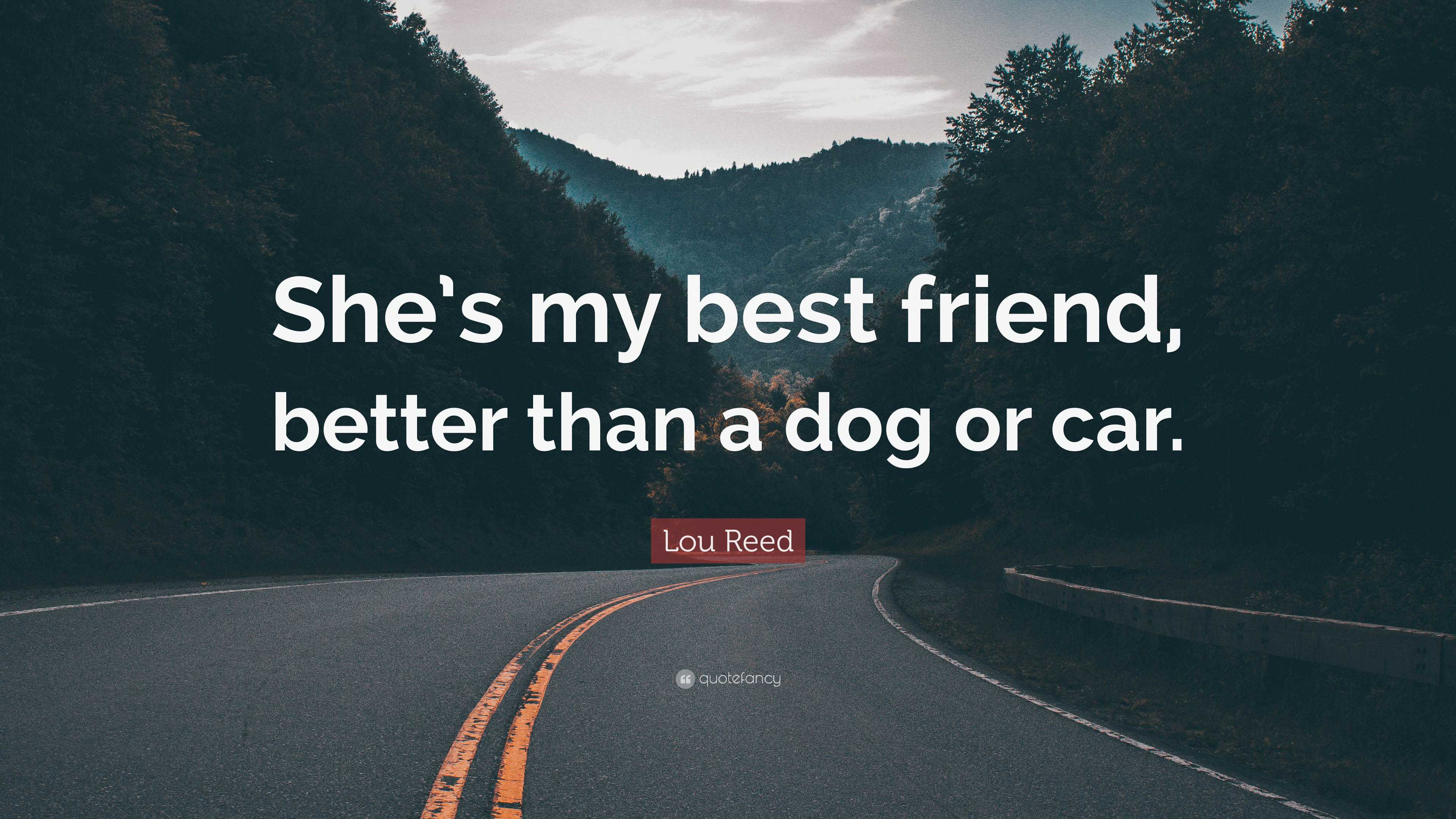 Lou Reed Quote: “She’s my best friend, better than a dog or car.”