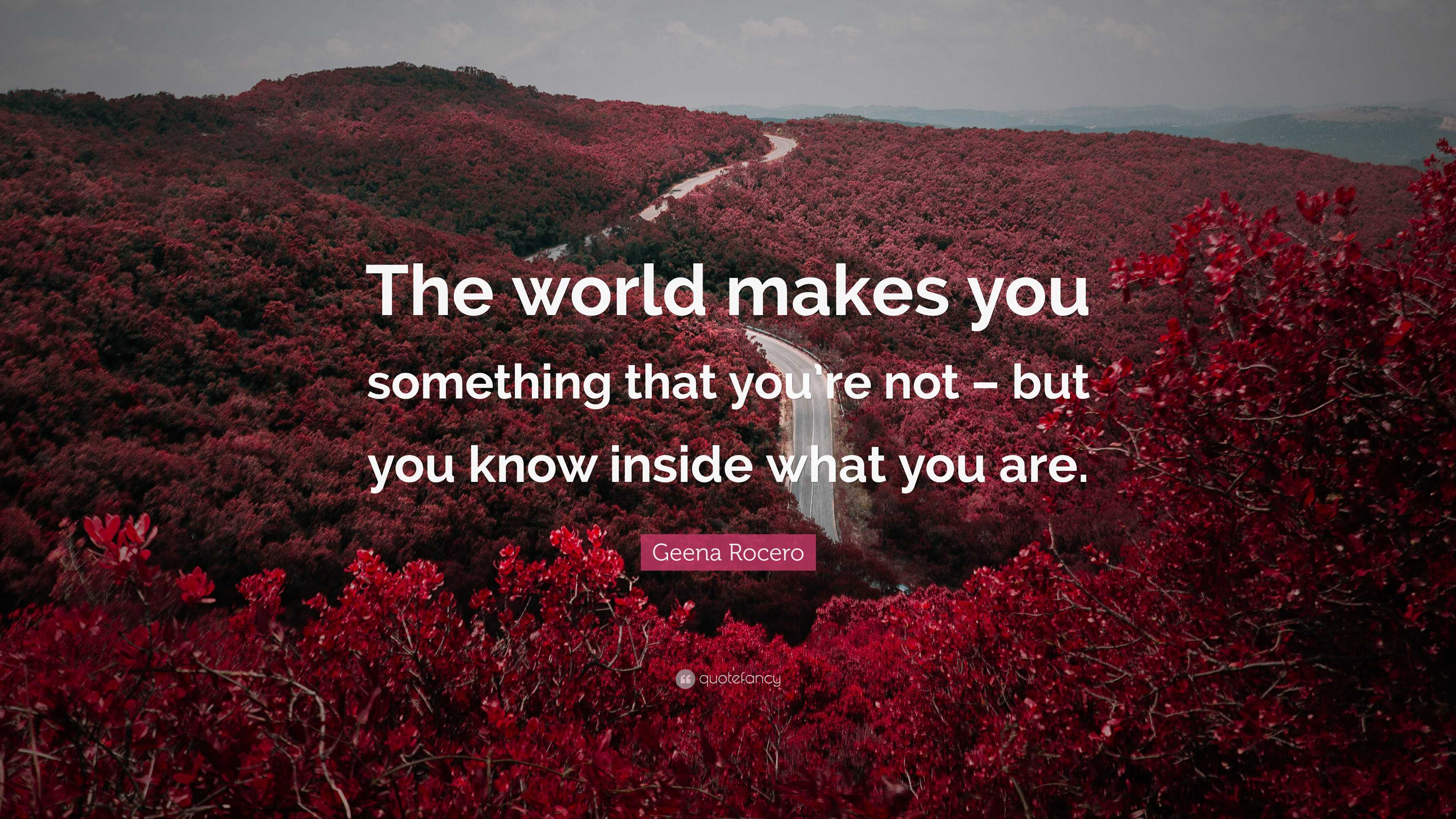 Geena Rocero Quote: “The world makes you something that you’re not ...
