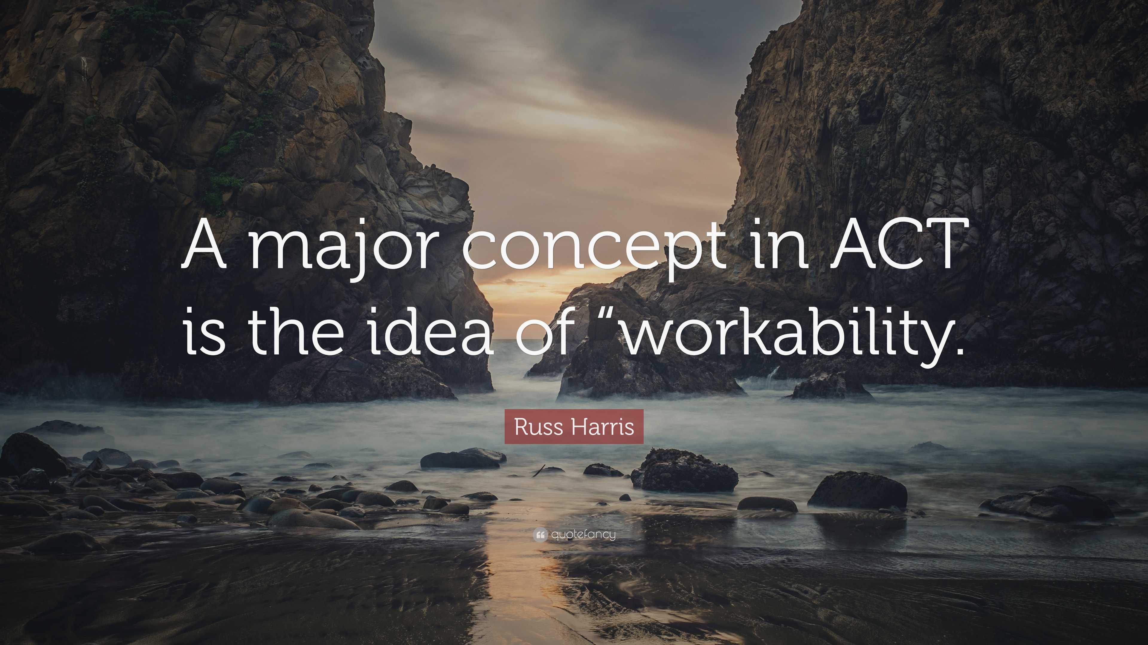 Russ Harris Quote: “A major concept in ACT is the idea of “workability.”