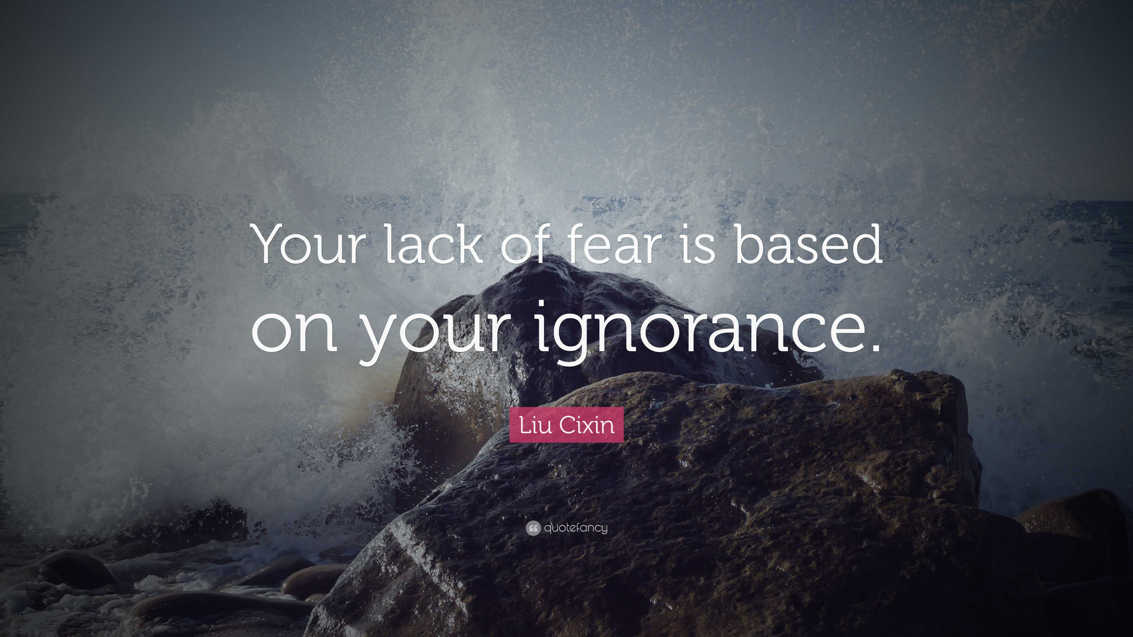 Liu Cixin Quote: “Your lack of fear is based on your ignorance.”