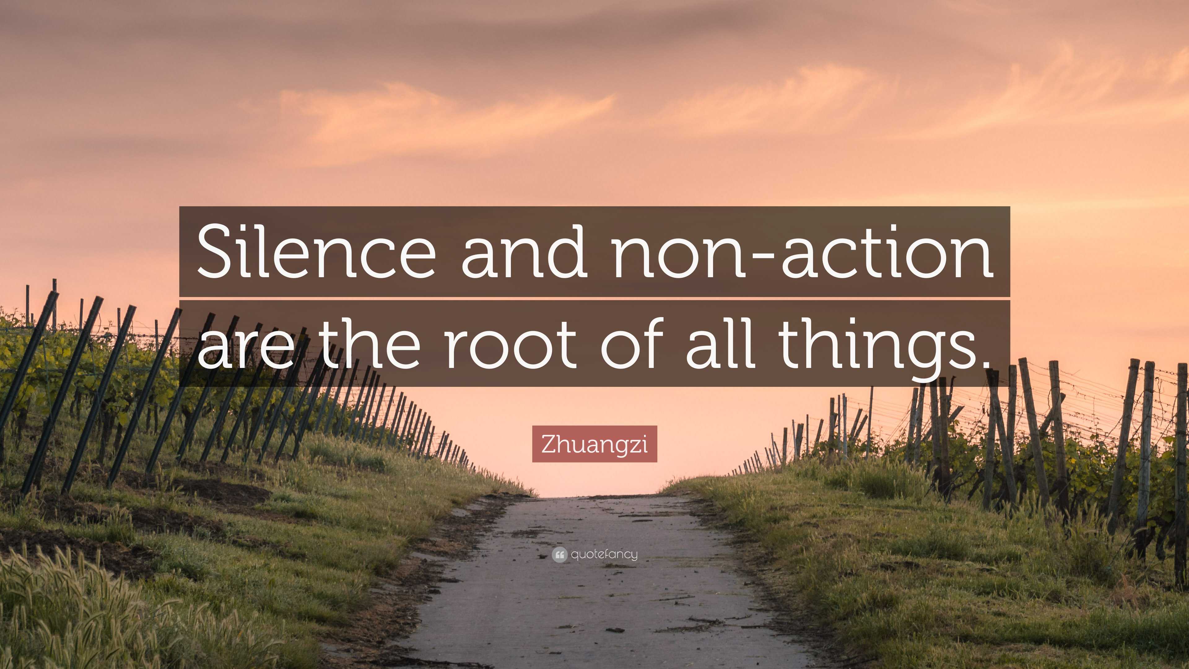 Zhuangzi Quote: “Silence and non-action are the root of all things.”