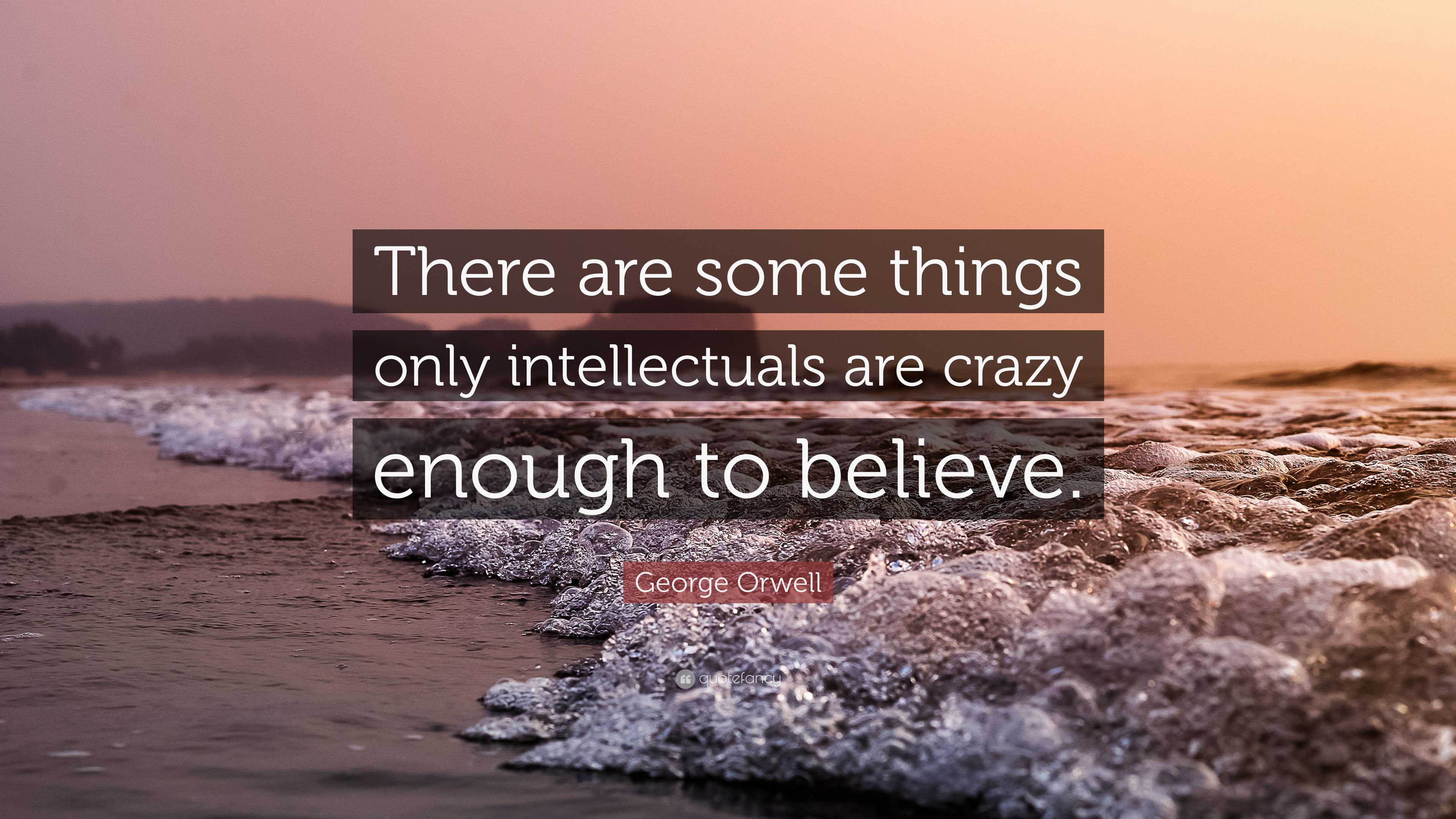 George Orwell Quote: “There are some things only intellectuals are ...