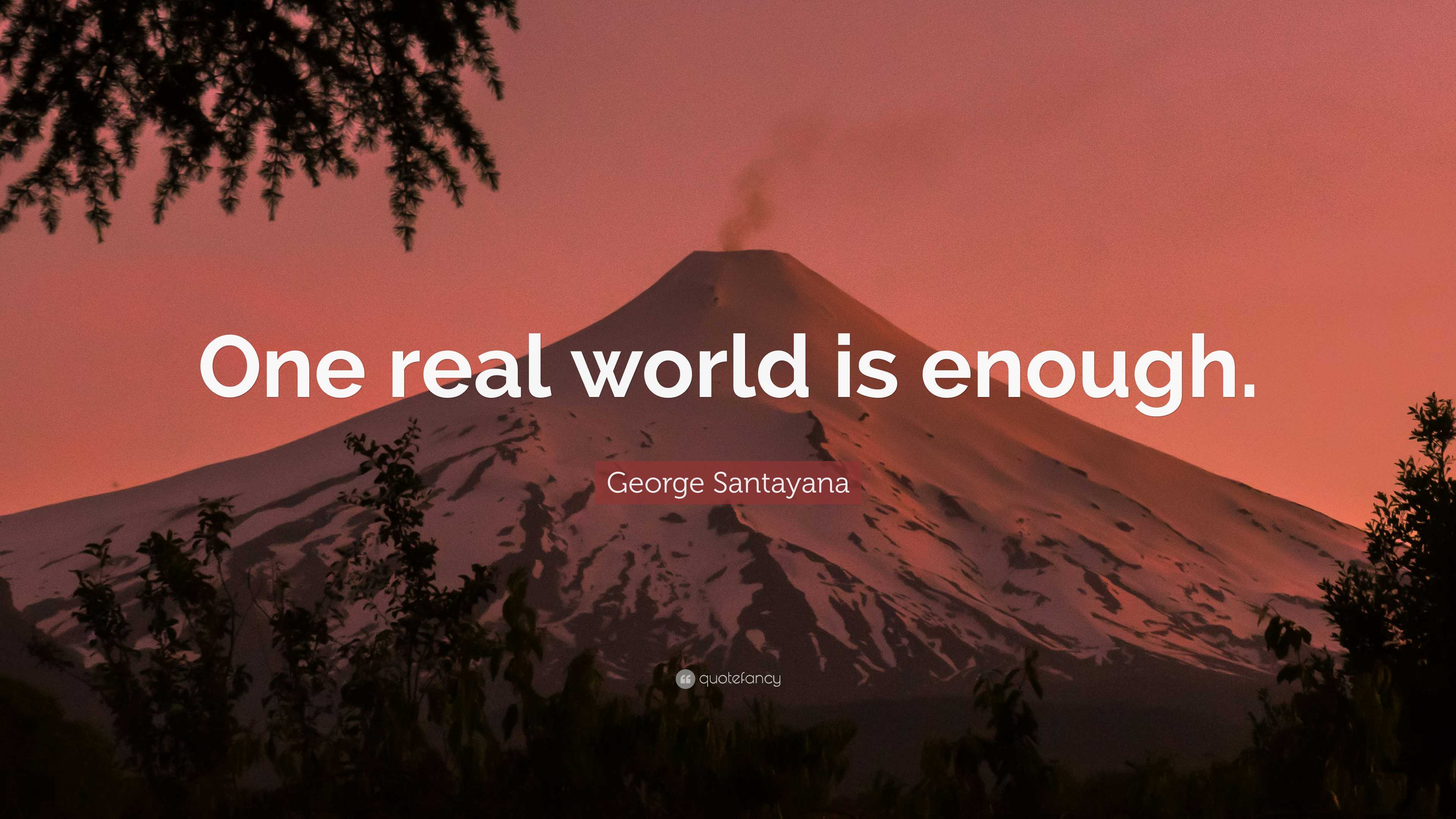George Santayana Quote: “One real world is enough.”