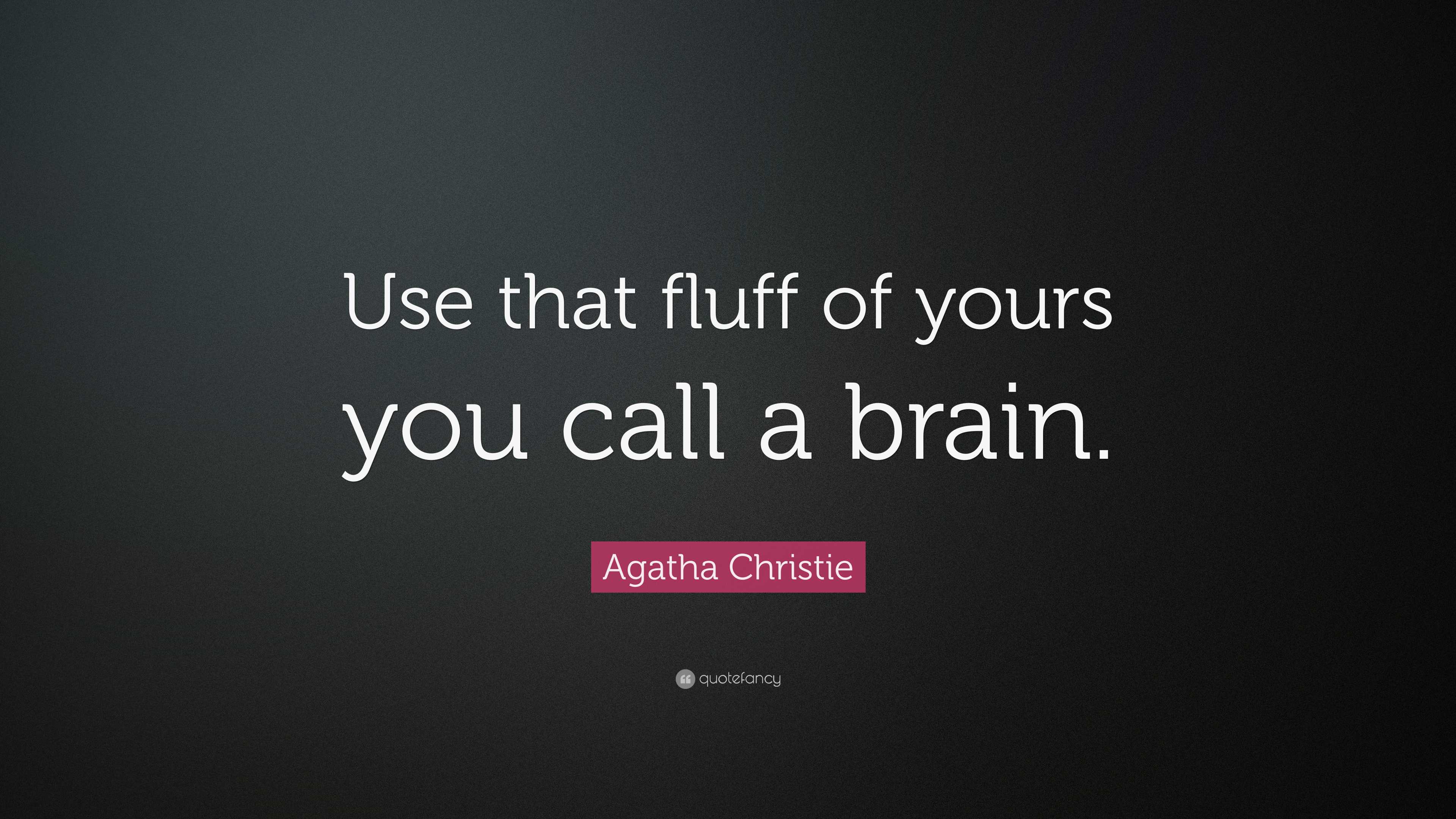 Agatha Christie Quote: “Use that fluff of yours you call a brain.”
