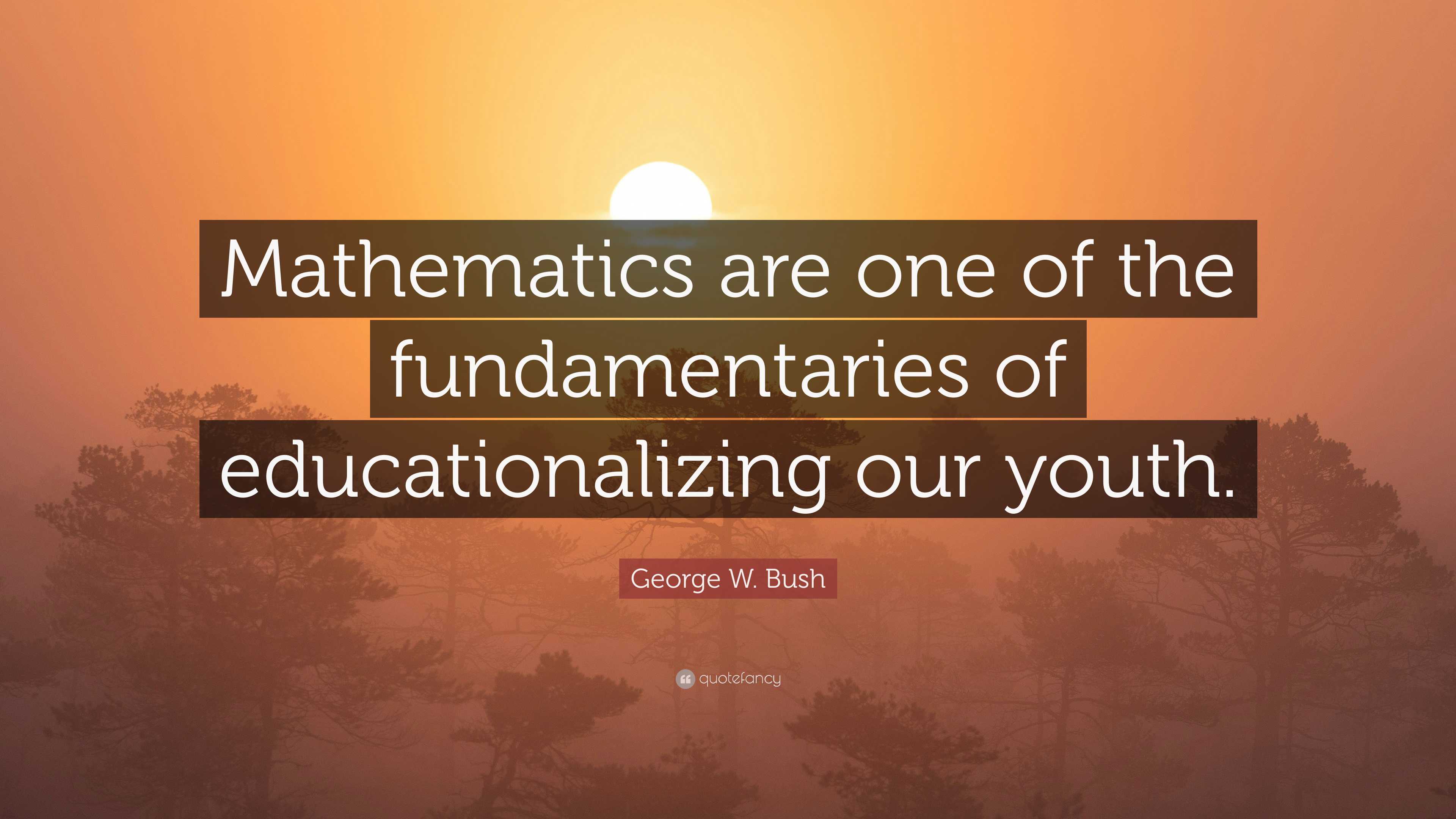 George W. Bush Quote: “Mathematics are one of the fundamentaries of ...