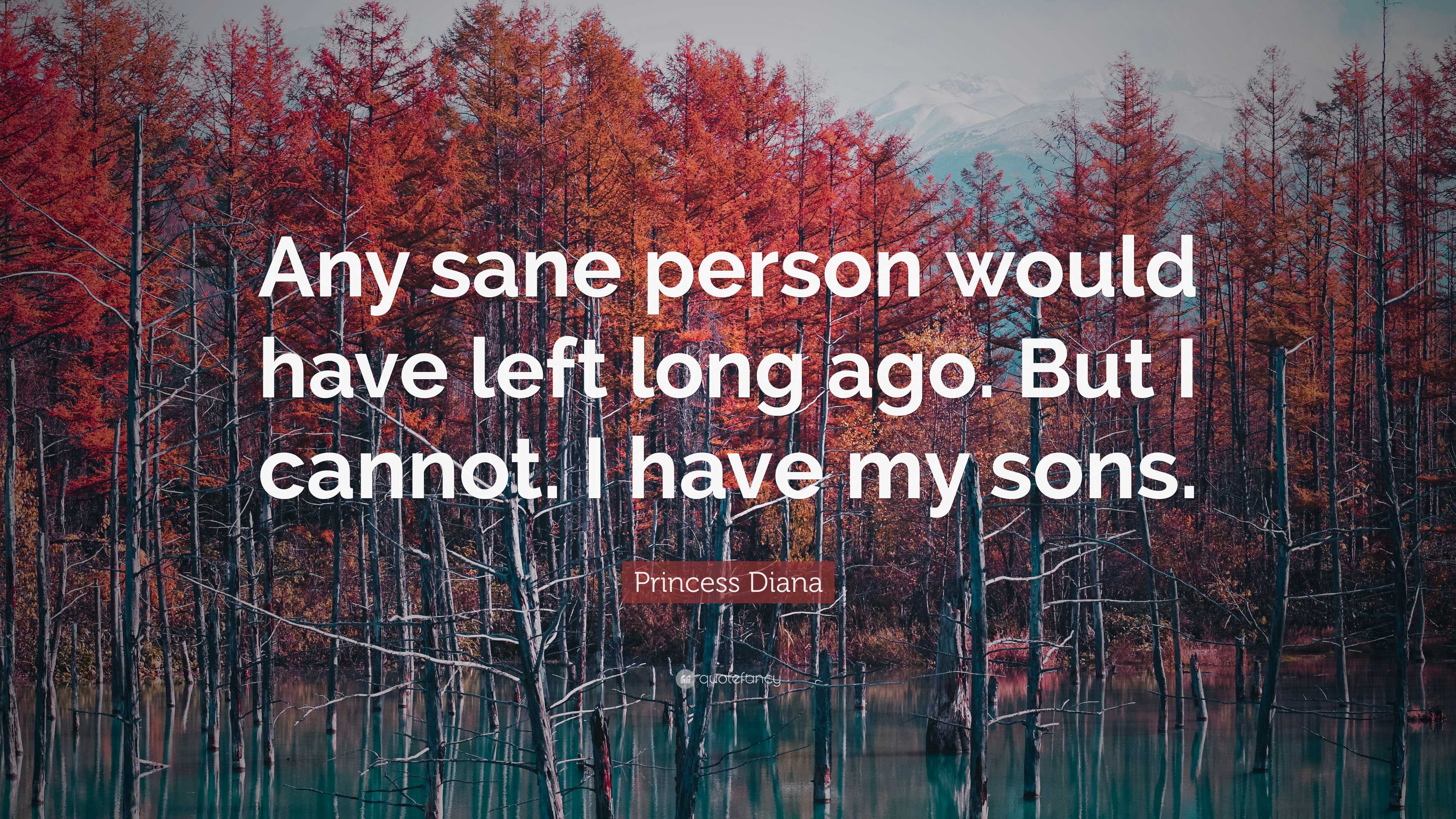 Princess Diana Quote: “Any sane person would have left long ago. But I ...