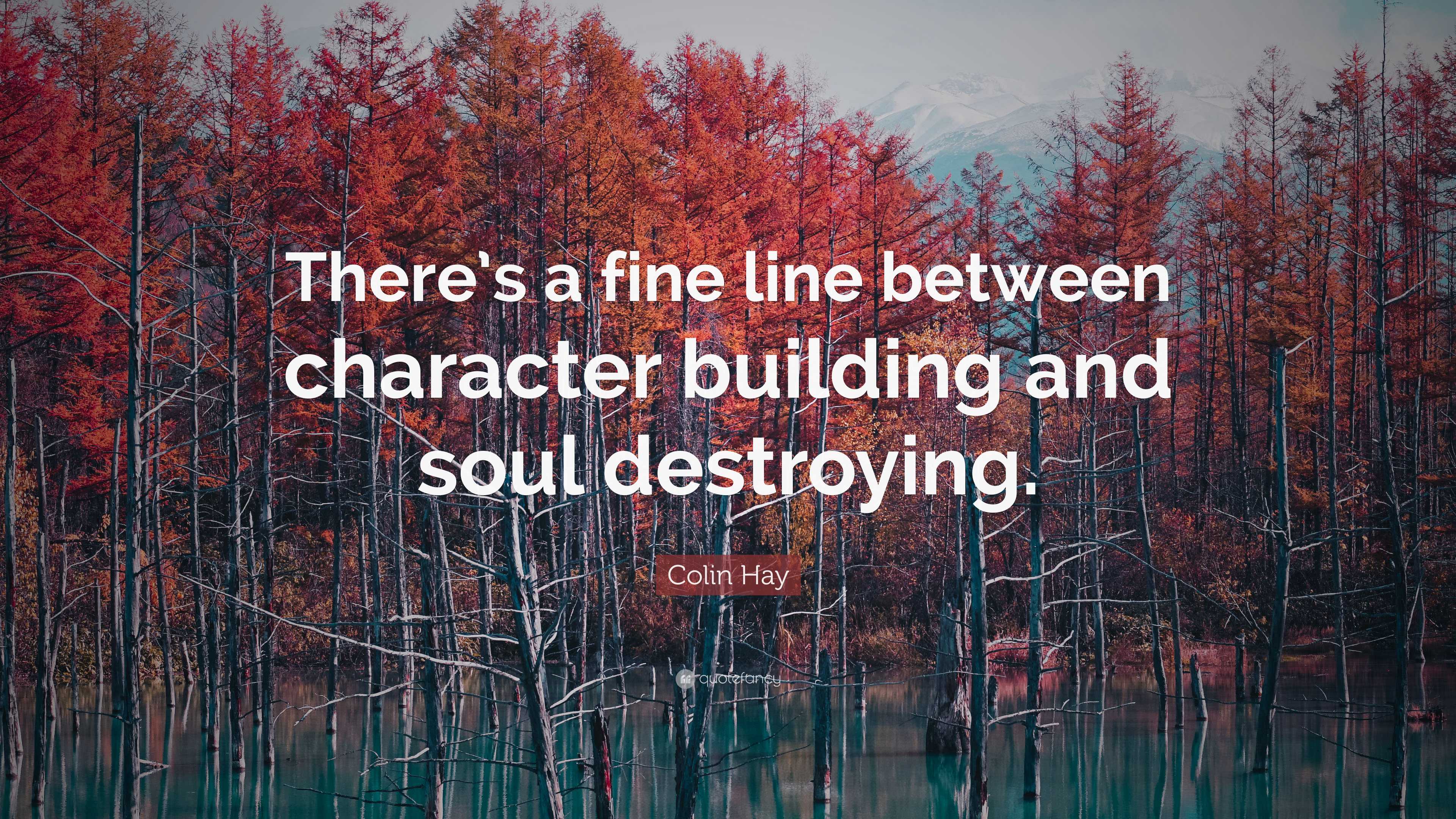 Colin Hay Quote: “There’s a fine line between character building and ...