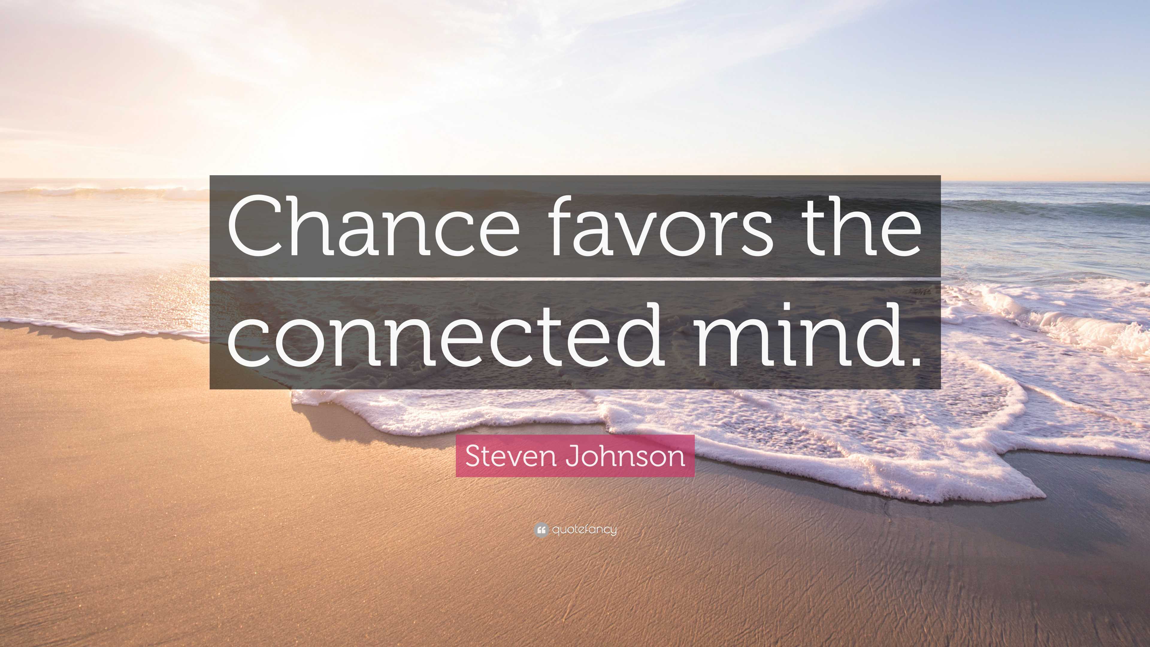 Steven Johnson Quote: “Chance favors the connected mind.”