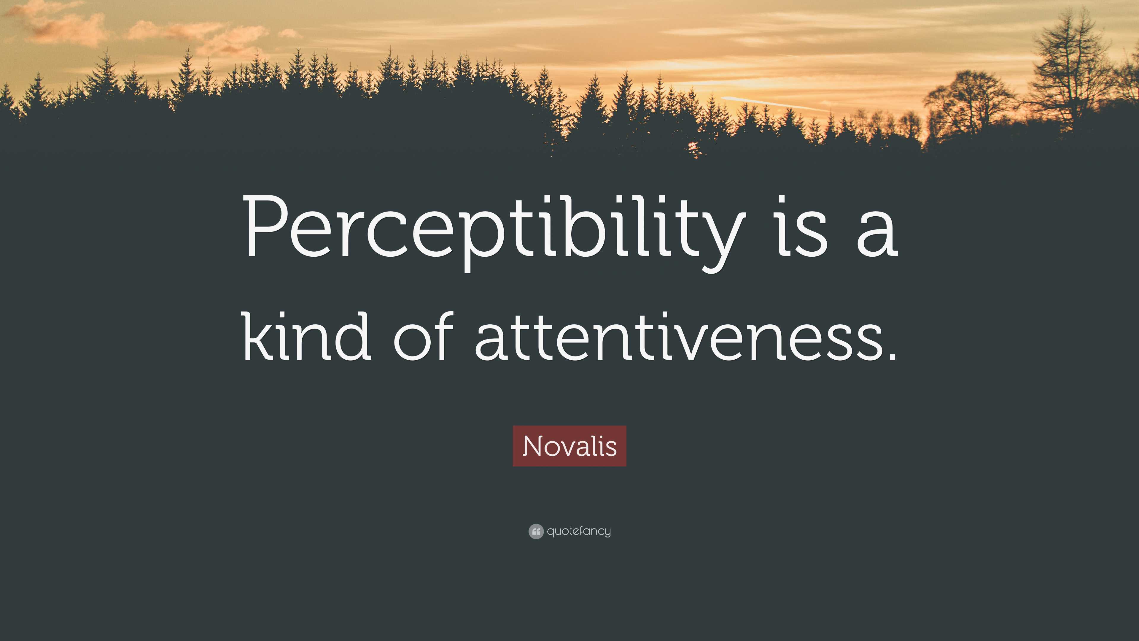 Novalis Quote: “Perceptibility is a kind of attentiveness.”