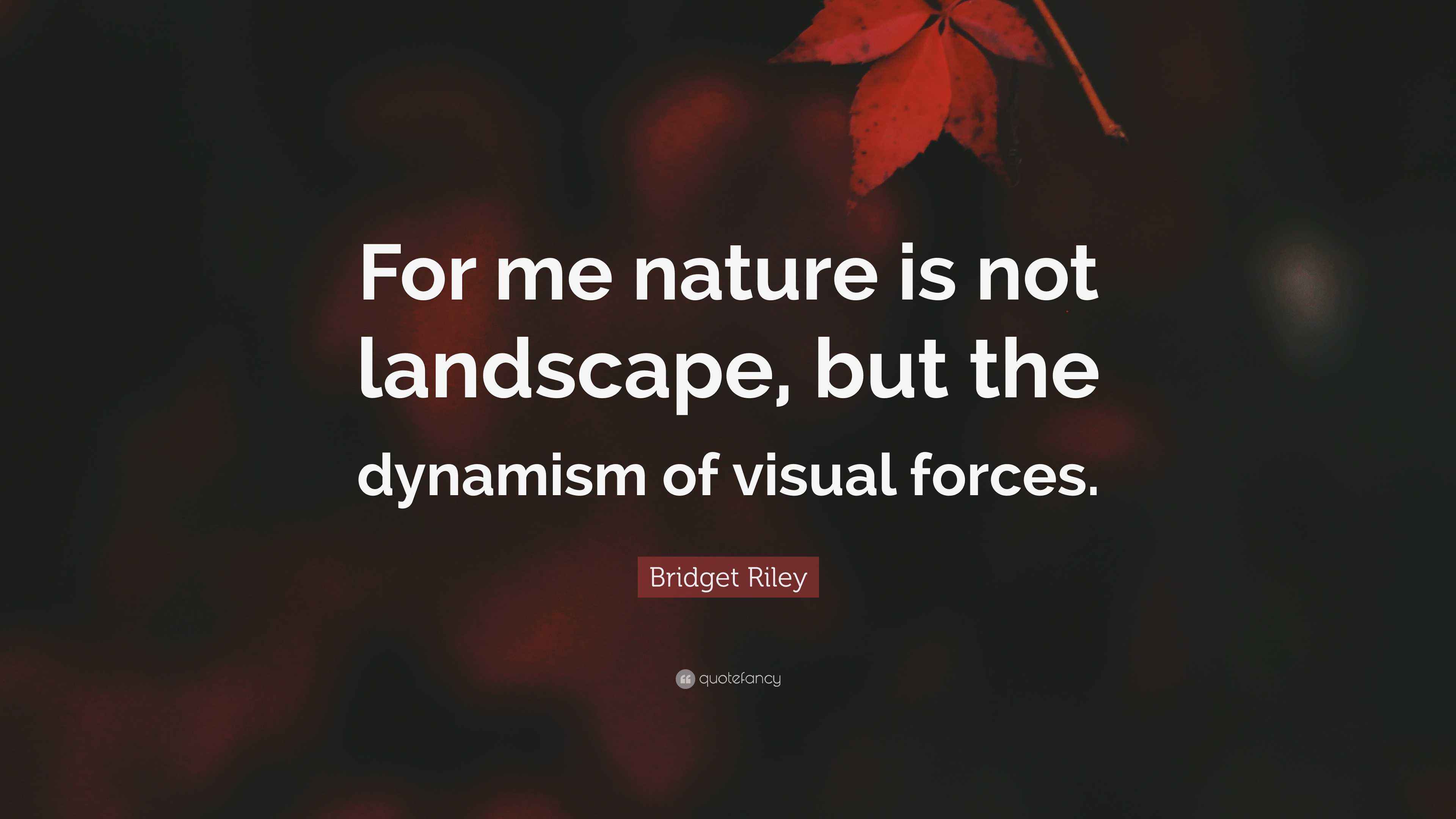 Bridget Riley Quote: “For me nature is not landscape, but the dynamism ...