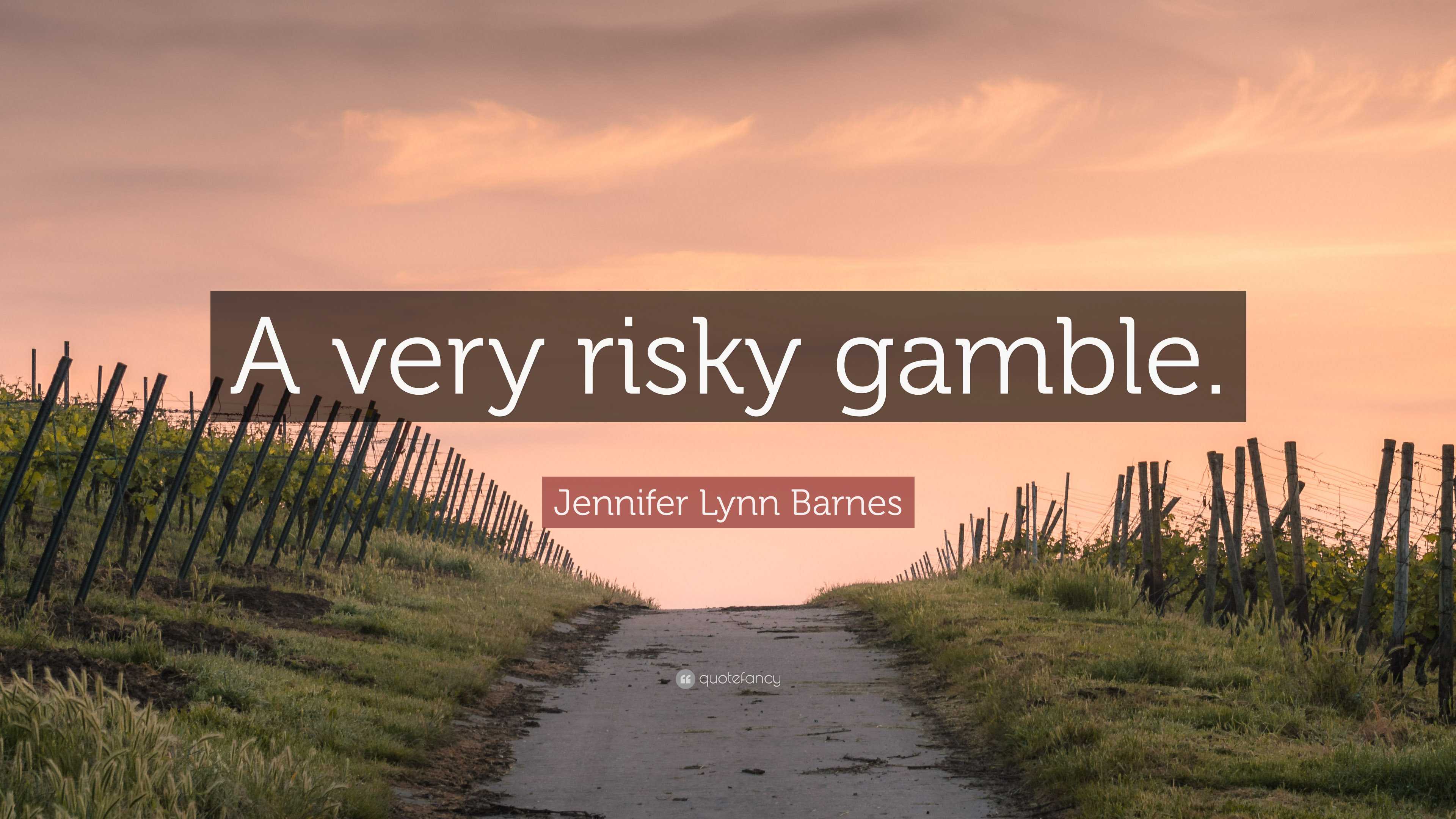Jennifer Lynn Barnes Quote: “A very risky gamble.”
