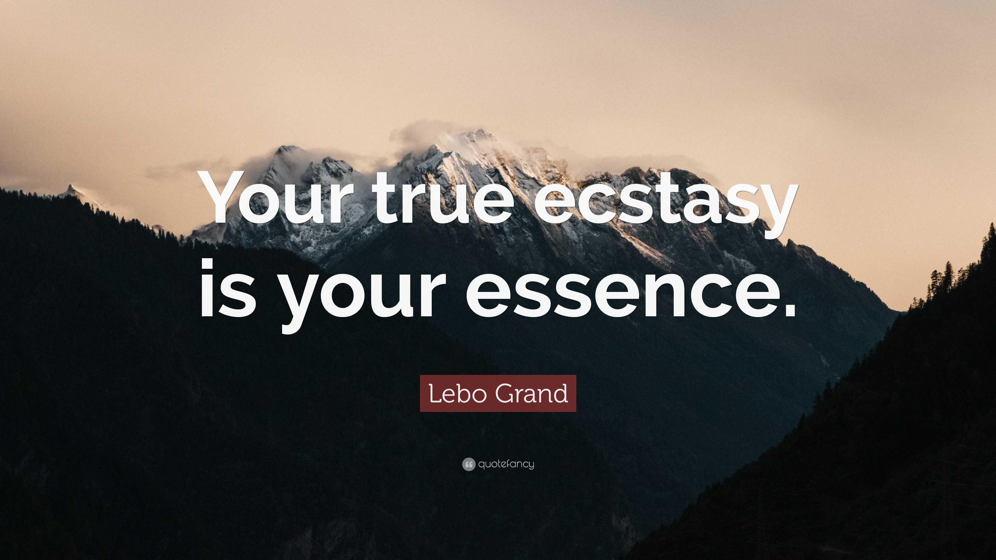 Lebo Grand Quote: “Your true ecstasy is your essence.”