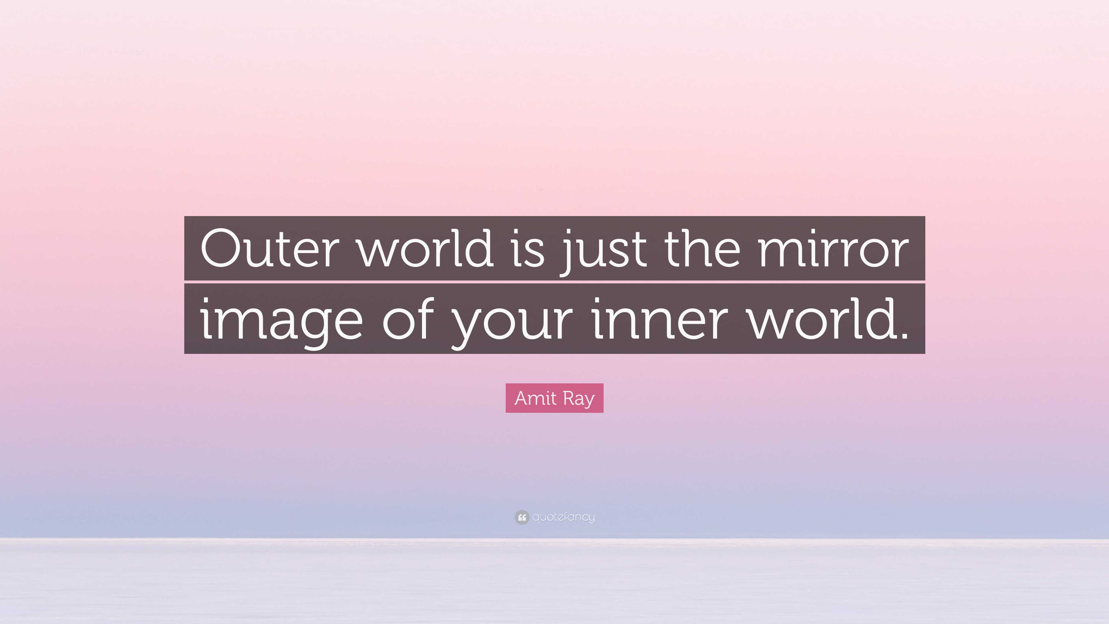 Amit Ray Quote: “Outer world is just the mirror image of your inner world.”