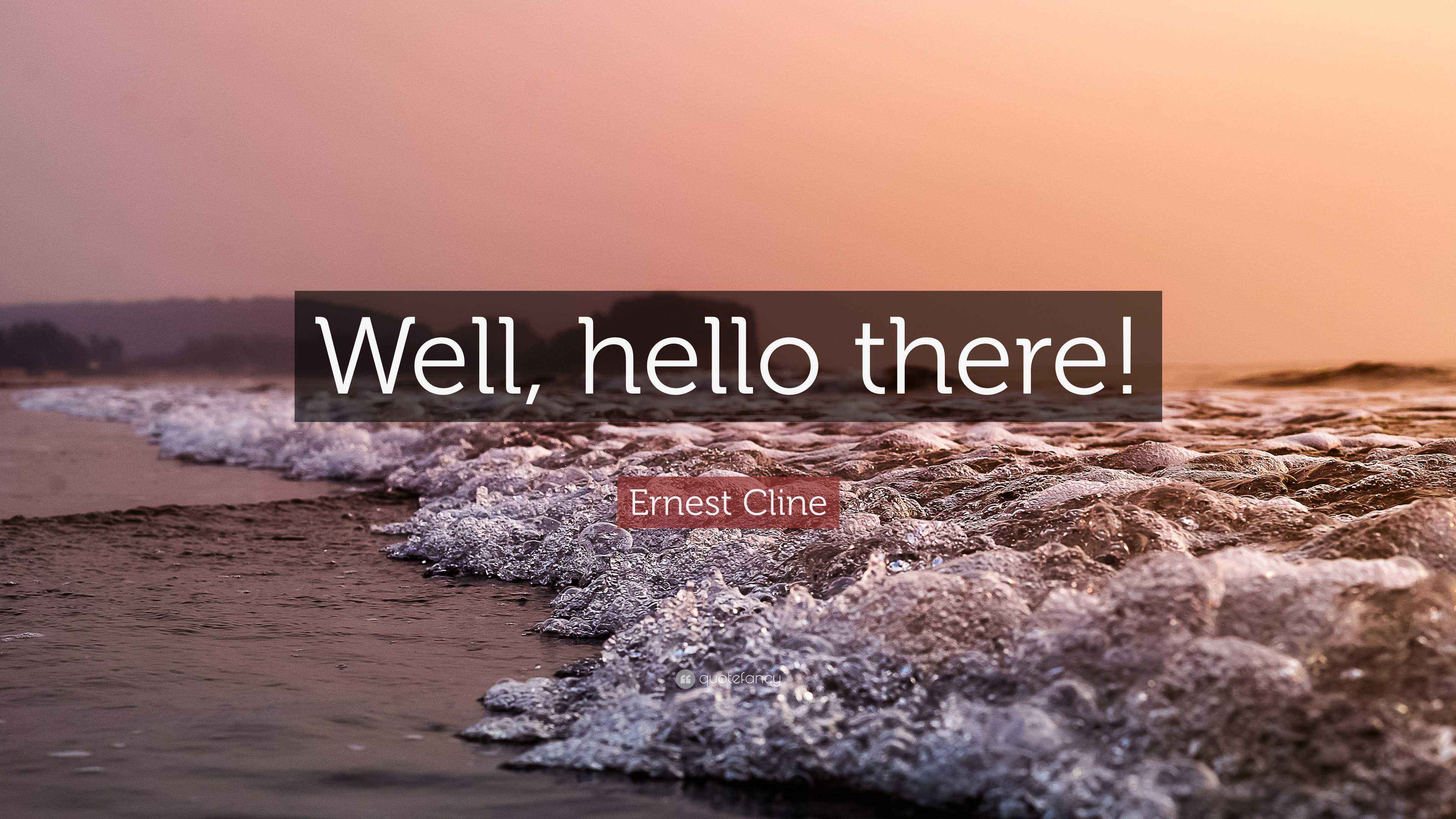 Ernest Cline Quote: “Well, hello there!”
