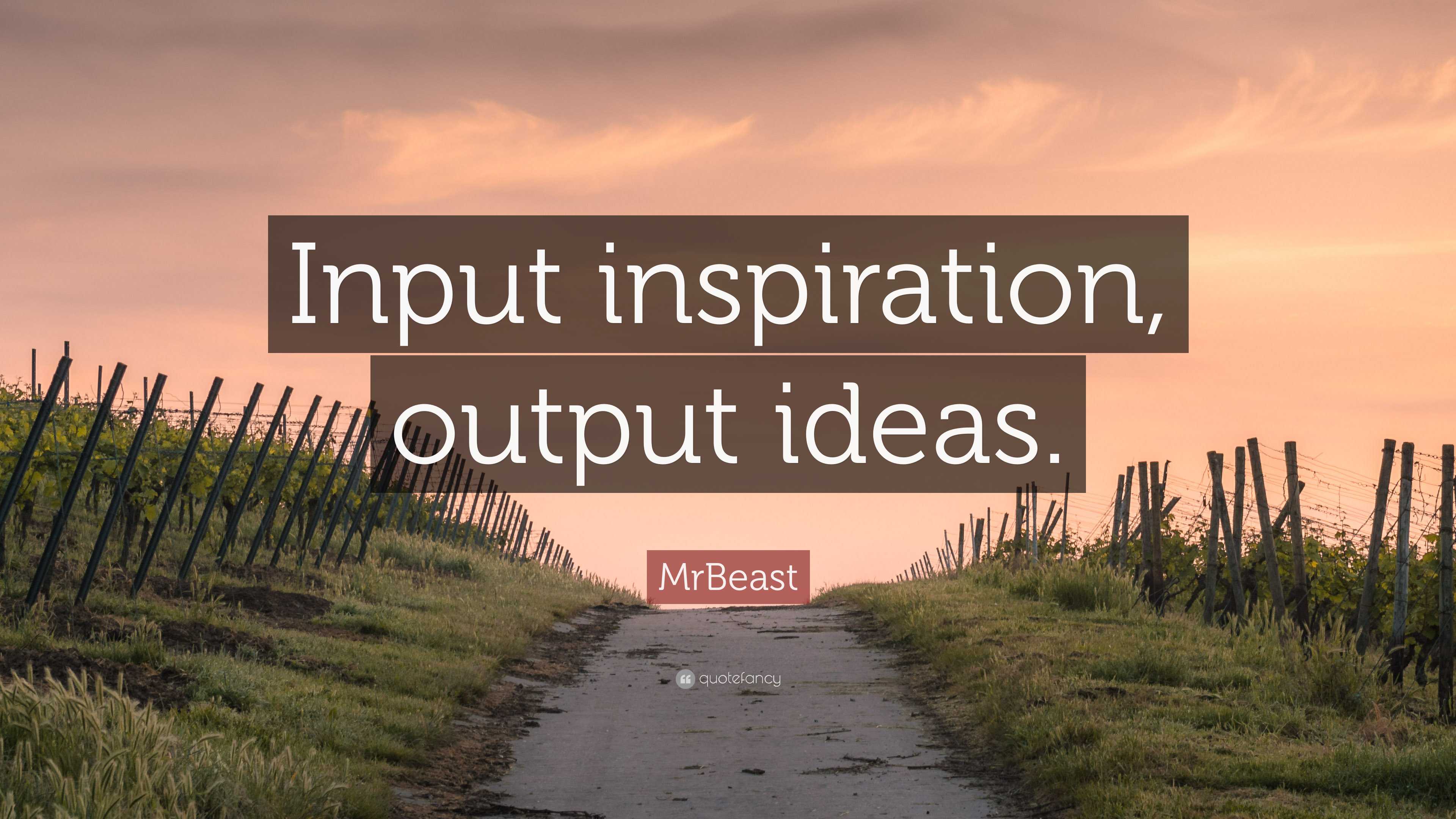 MrBeast Quote: “Input inspiration, output ideas.”