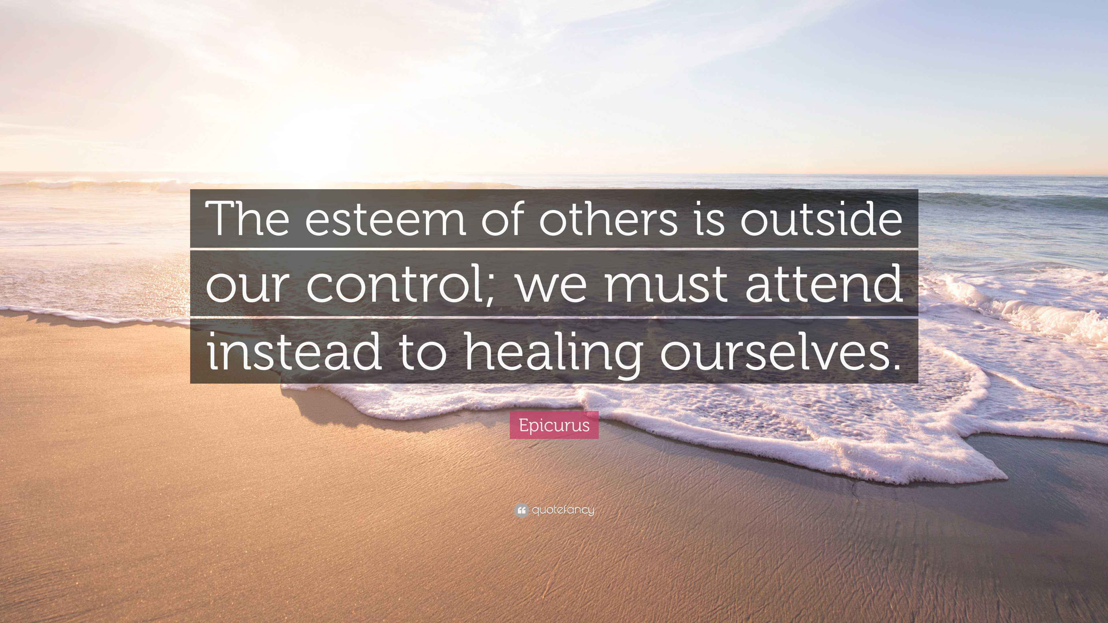 Epicurus Quote: “The esteem of others is outside our control; we must ...