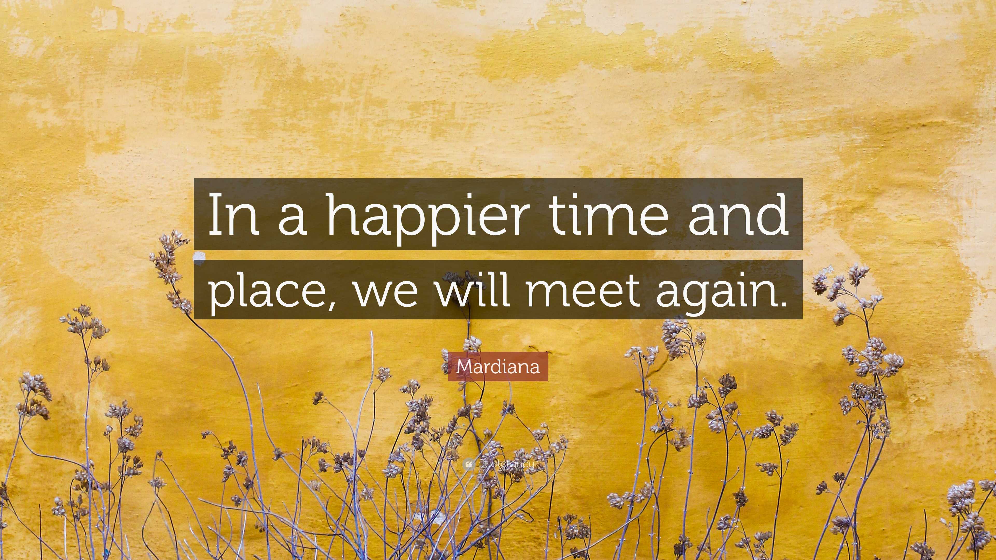 Mardiana Quote: “In a happier time and place, we will meet again.”