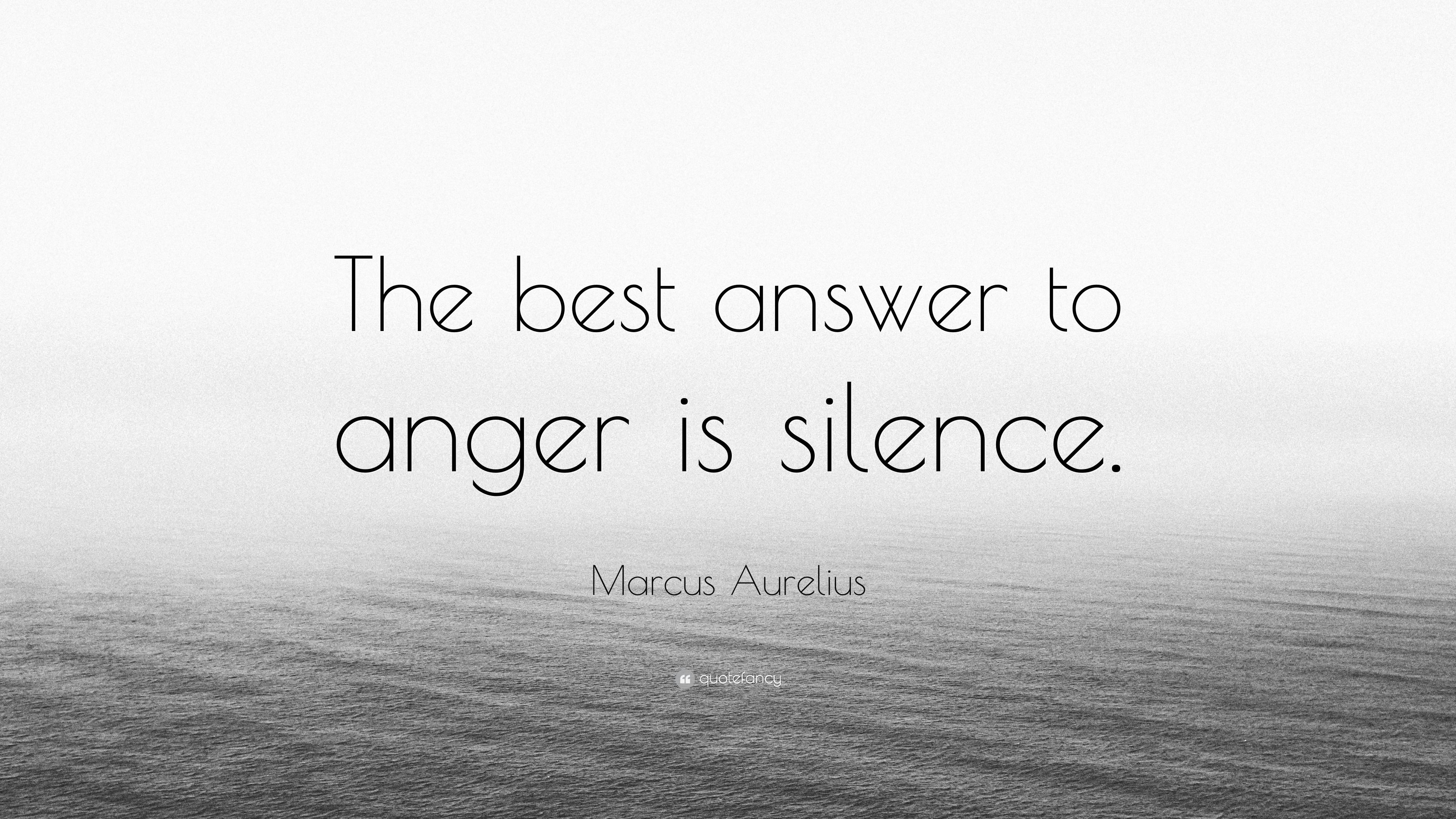 Marcus Aurelius Quote: “The best answer to anger is silence.”