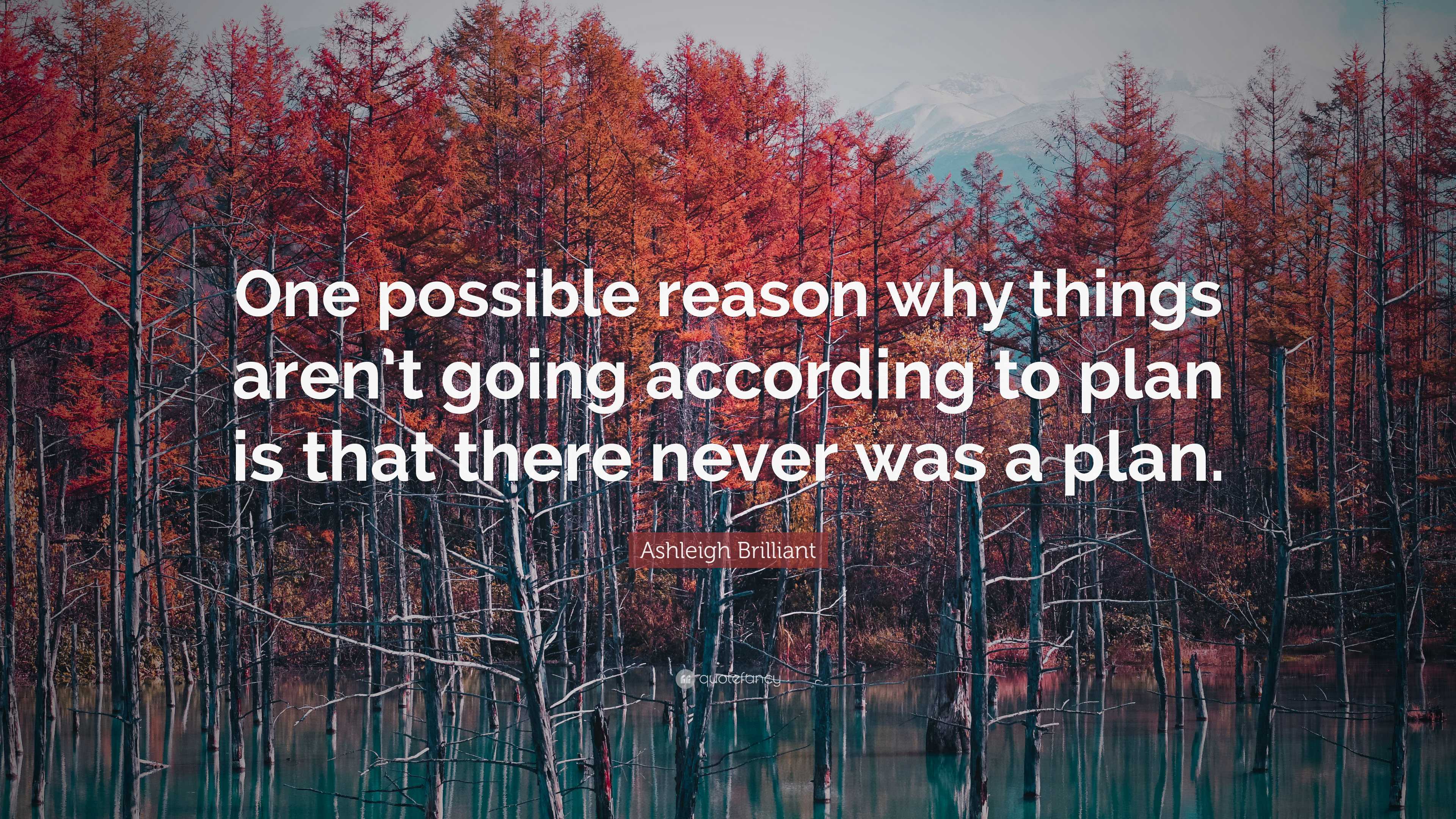 Ashleigh Brilliant Quote: “One possible reason why things aren’t going ...