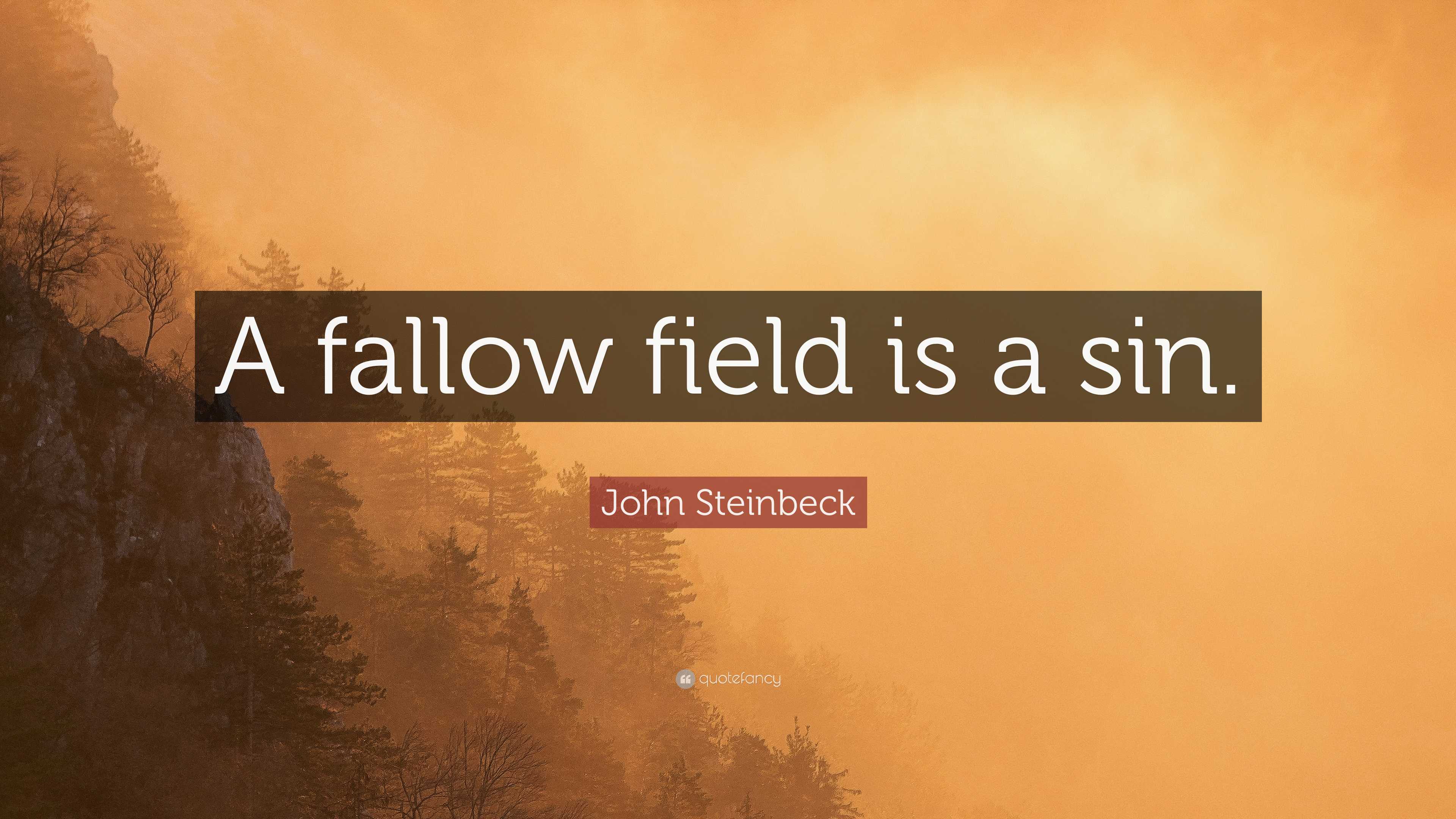 John Steinbeck Quote: “A fallow field is a sin.”