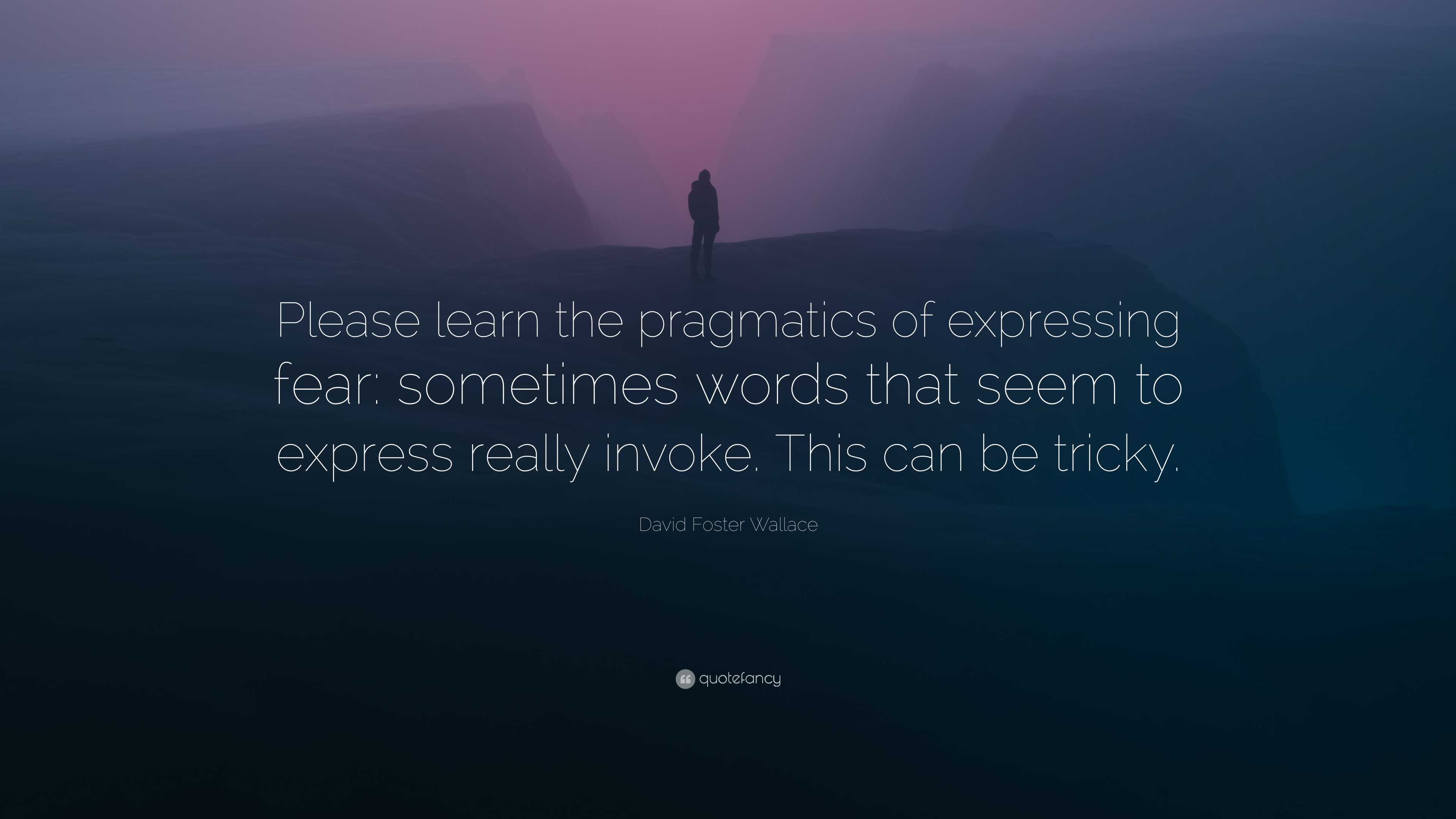 David Foster Wallace Quote: “Please learn the pragmatics of expressing ...
