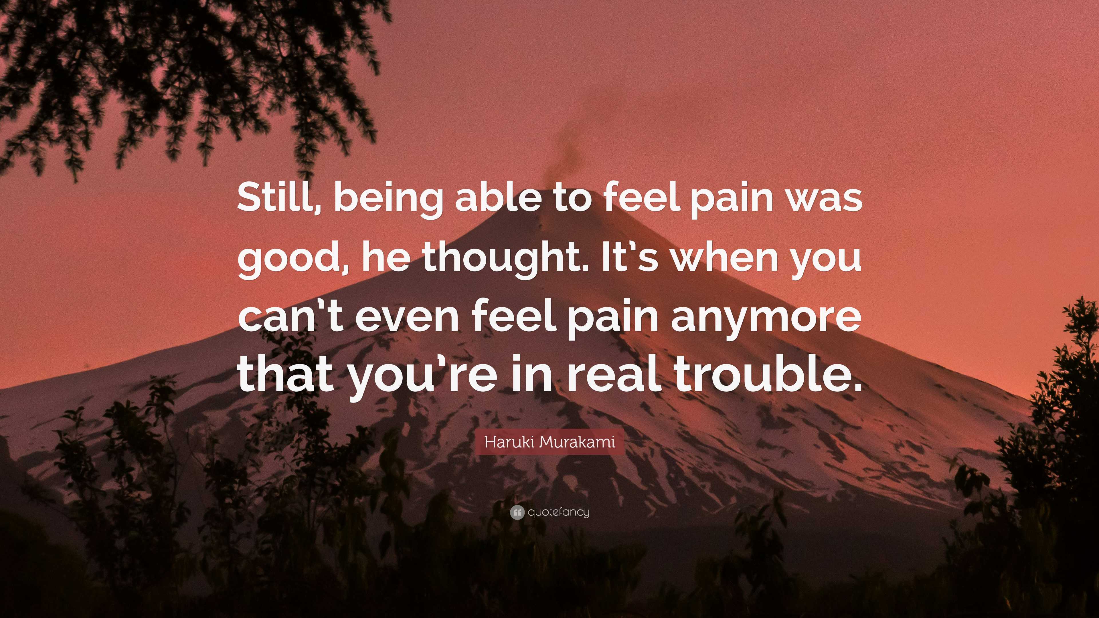 Haruki Murakami Quote: “Still, being able to feel pain was good, he ...