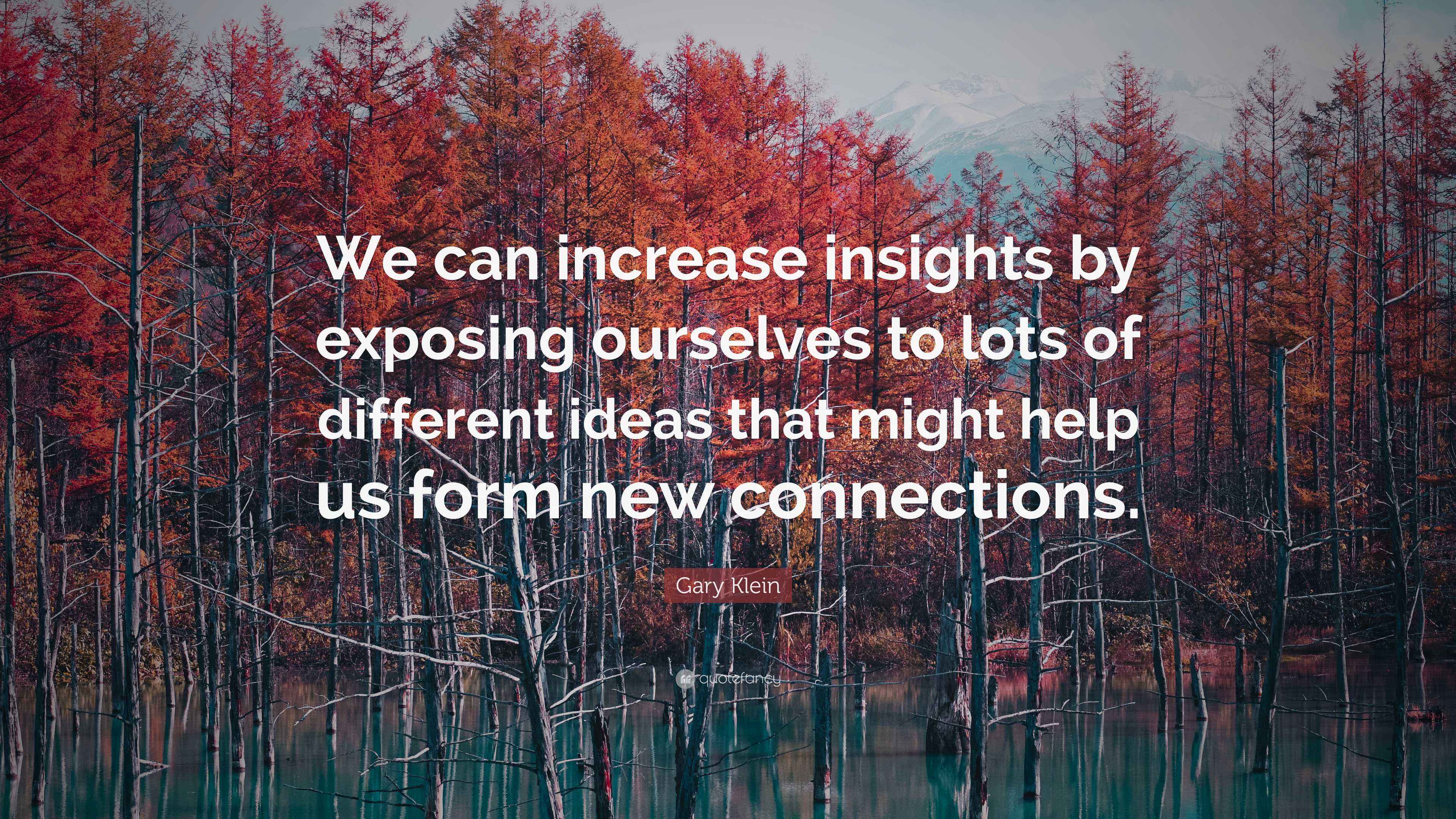 Gary Klein Quote: “We can increase insights by exposing ourselves to ...