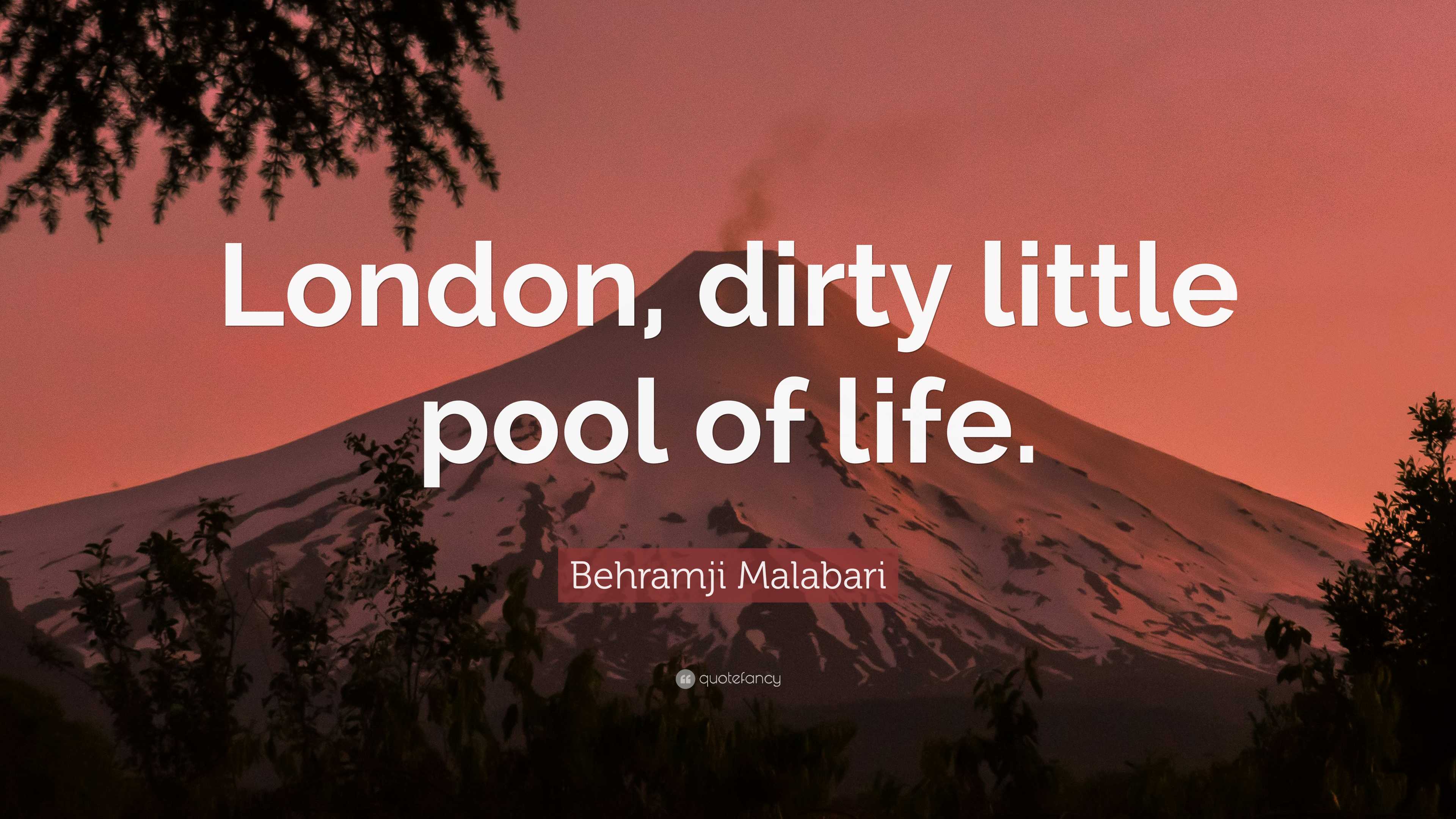 Behramji Malabari Quote: “London, dirty little pool of life.”