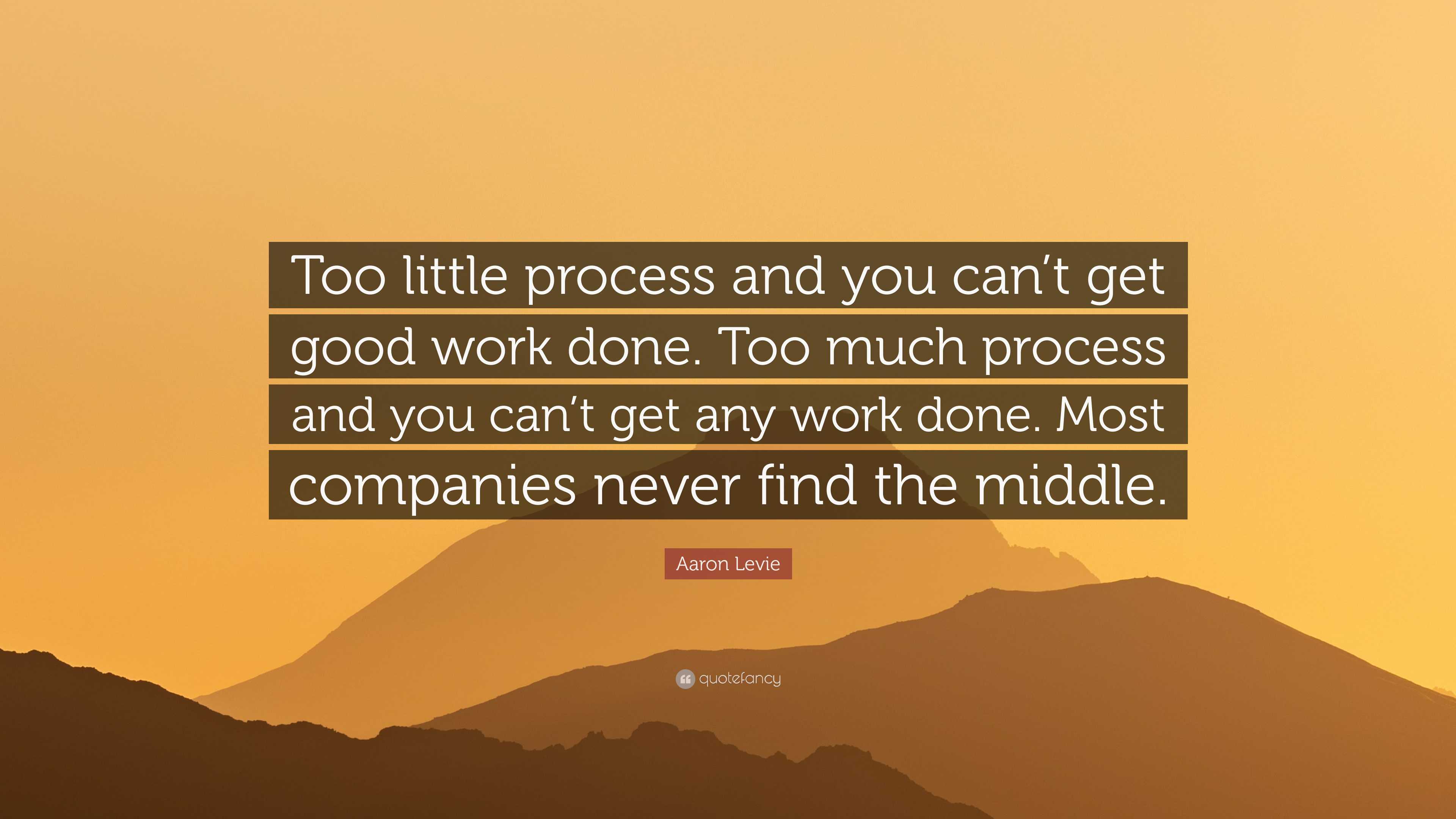Aaron Levie Quote: “Too little process and you can’t get good work done ...