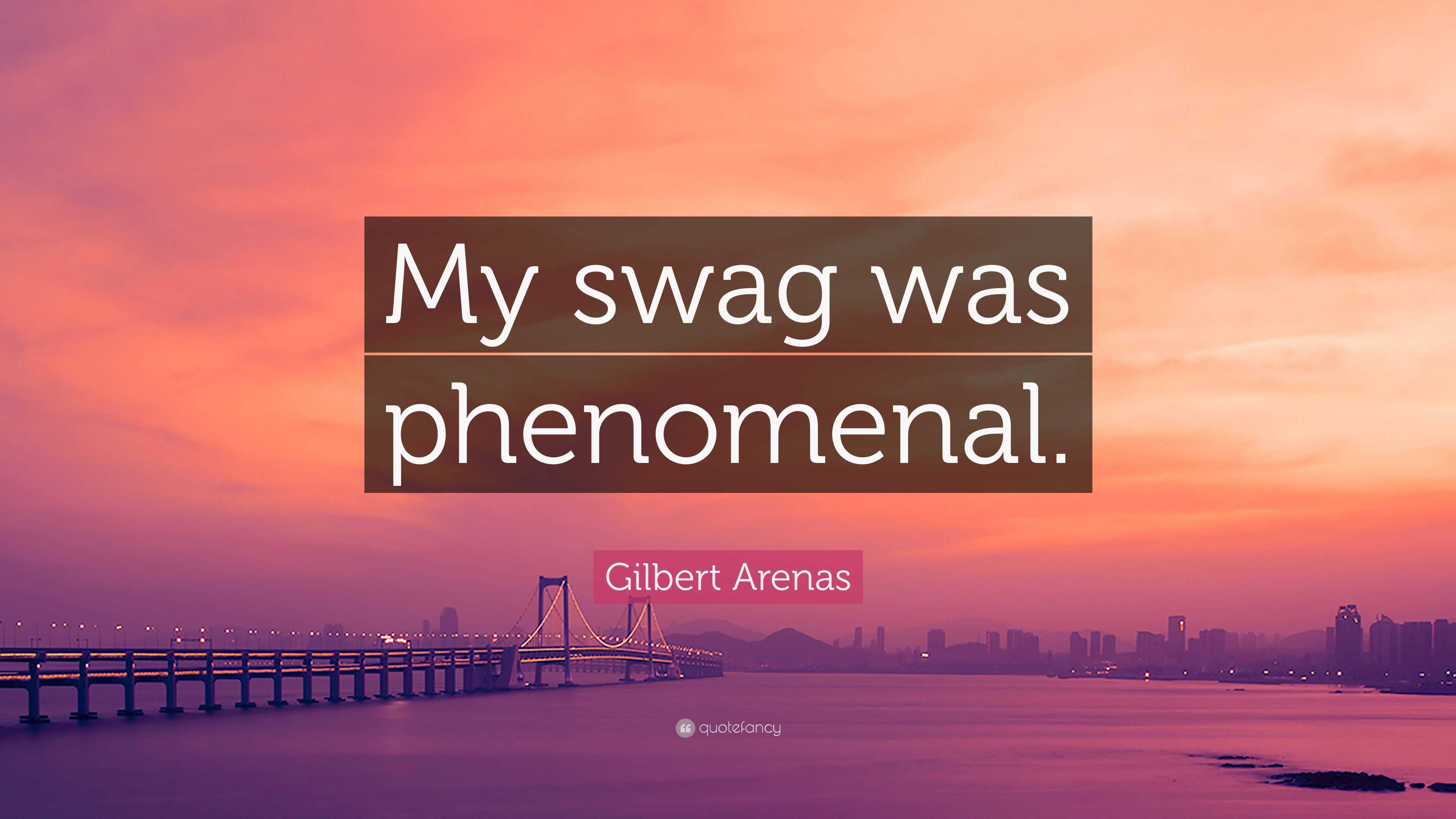 Gilbert Arenas Quote: “My swag was phenomenal.”