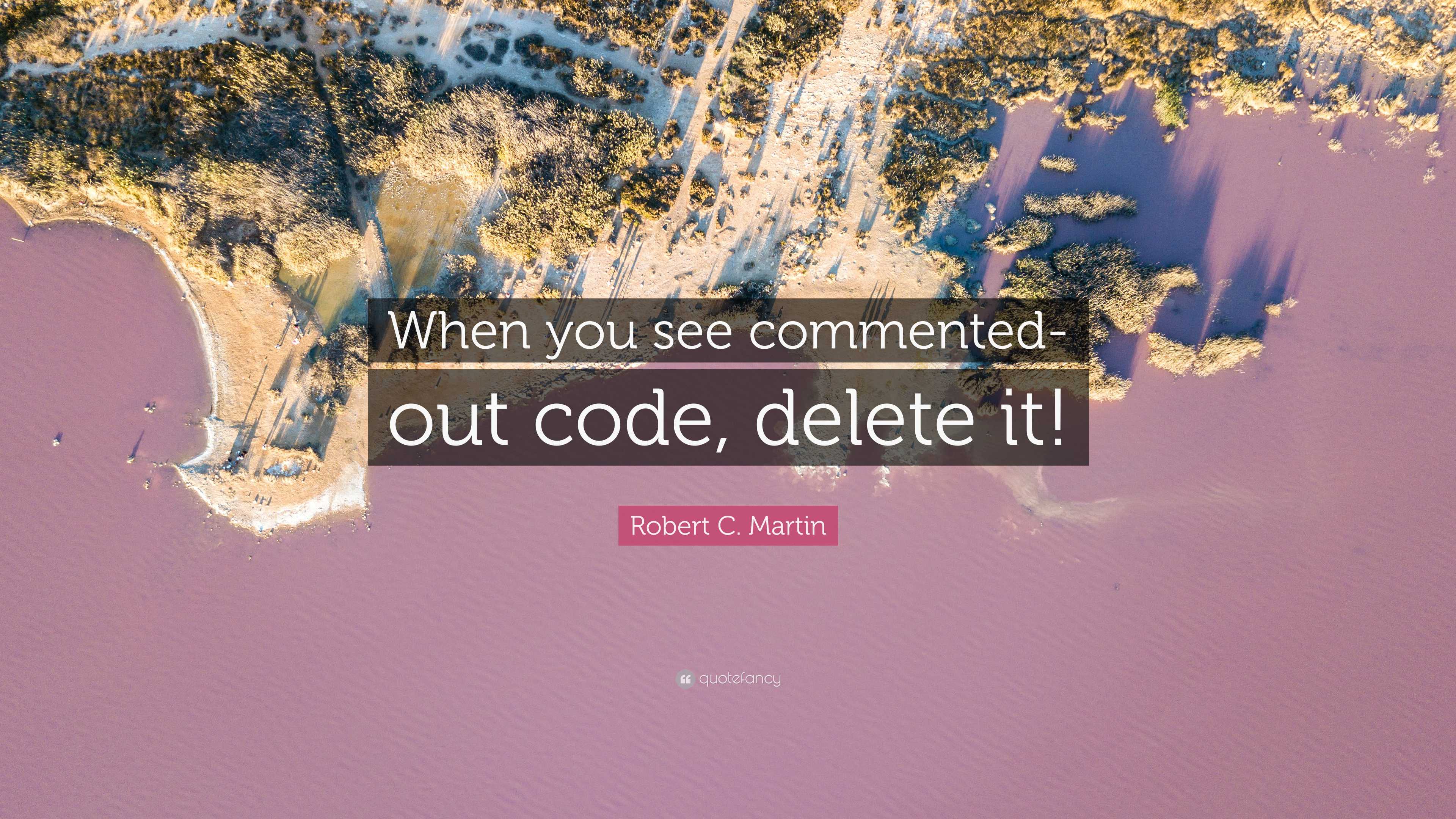 Robert C. Martin Quote: “When you see commented-out code, delete it!”