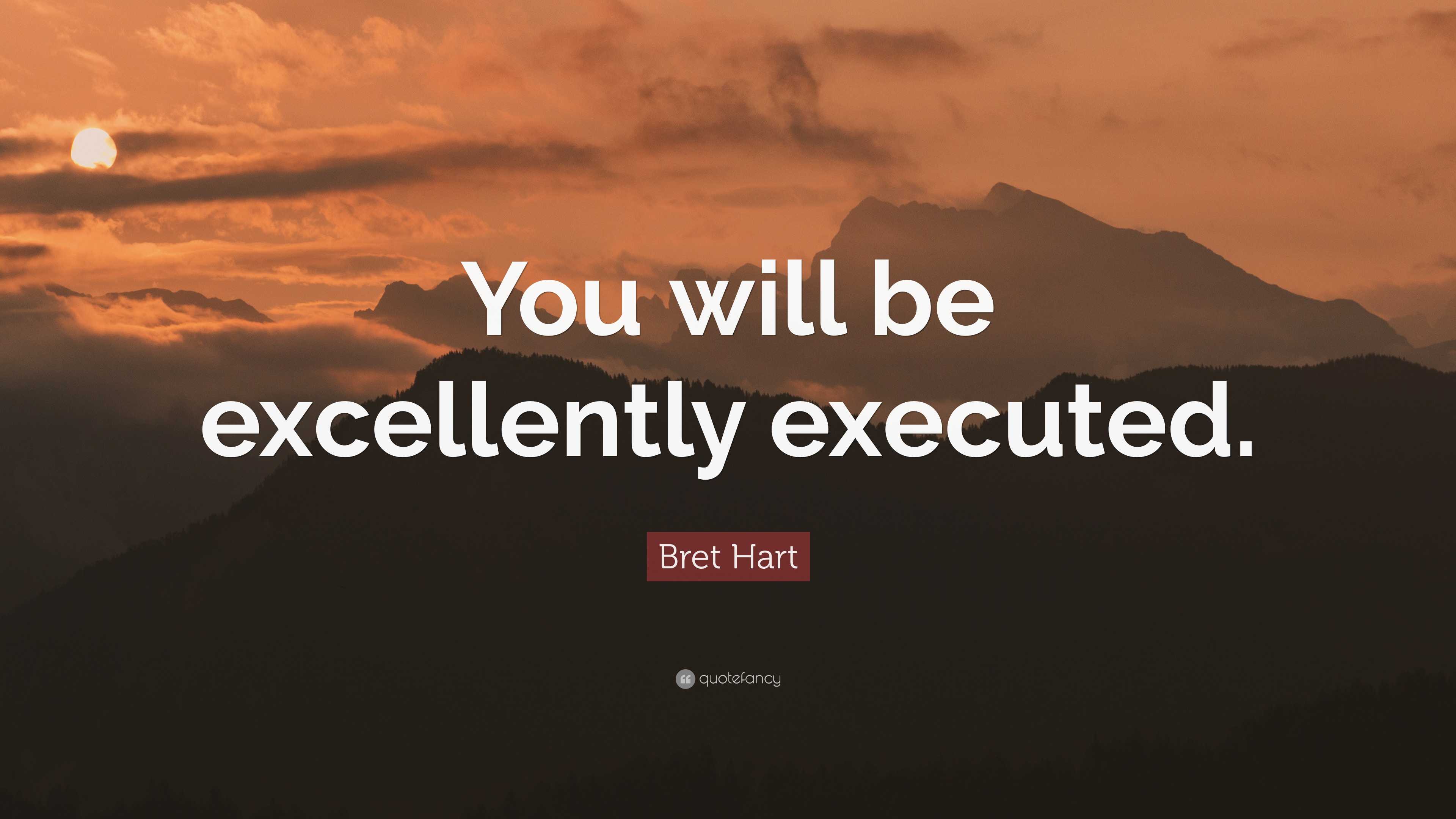 Bret Hart Quote: “You will be excellently executed.”