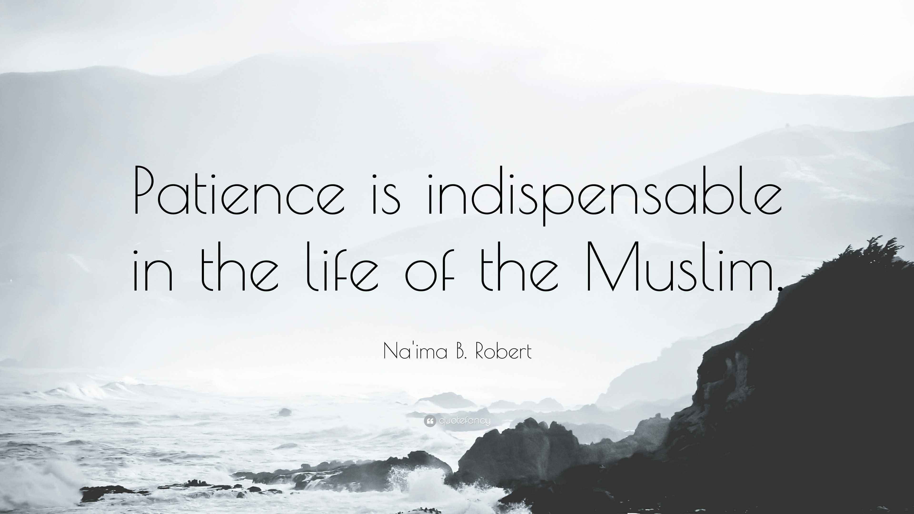Na'ima B. Robert Quote: “Patience is indispensable in the life of the ...