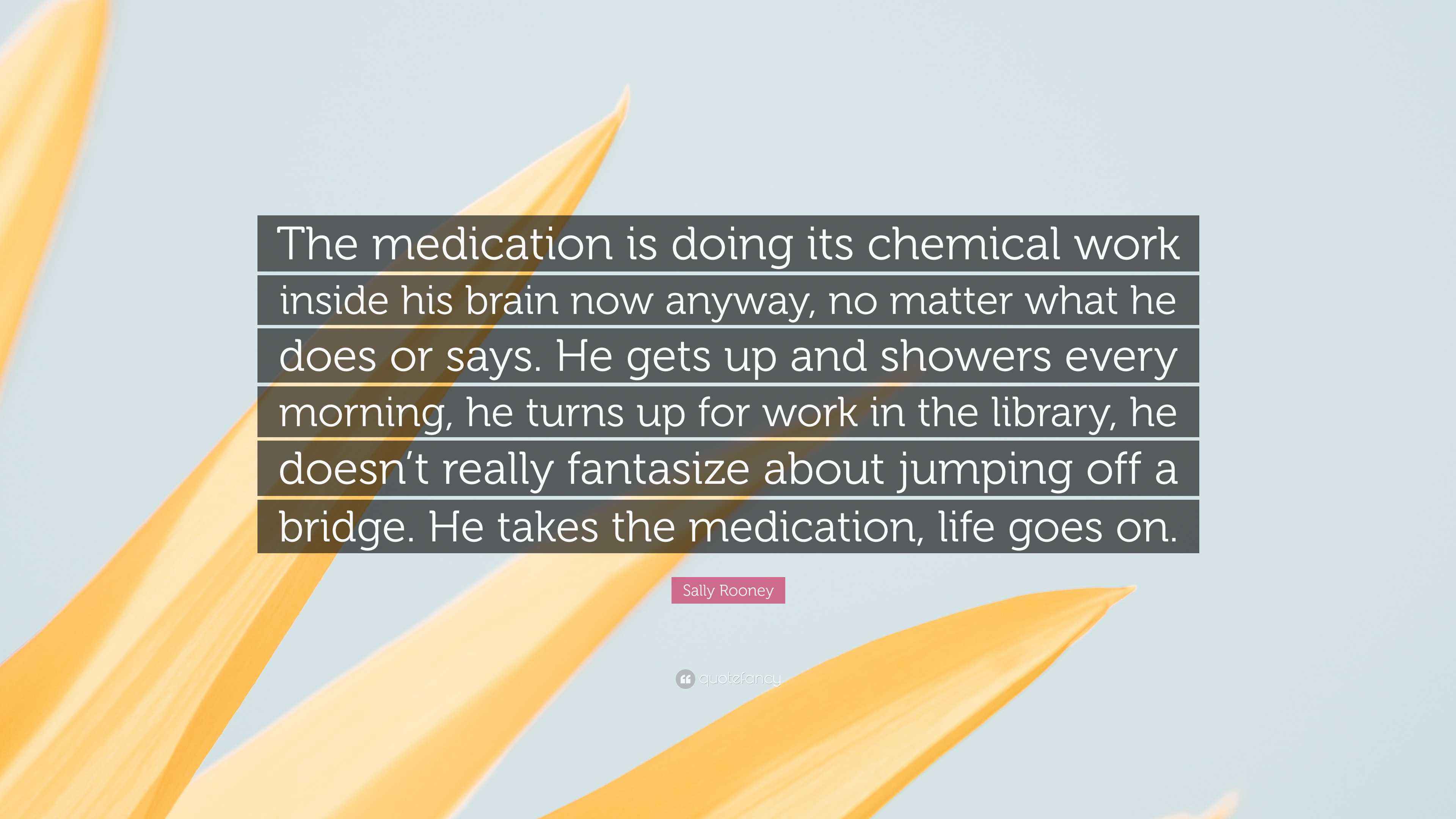 Sally Rooney Quote: “The medication is doing its chemical work inside ...