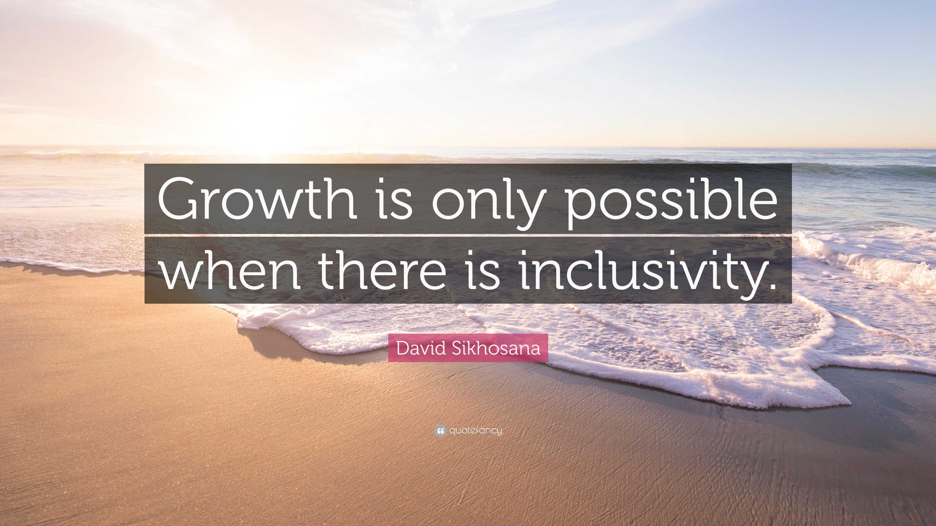 David Sikhosana Quote: “Growth is only possible when there is inclusivity.”