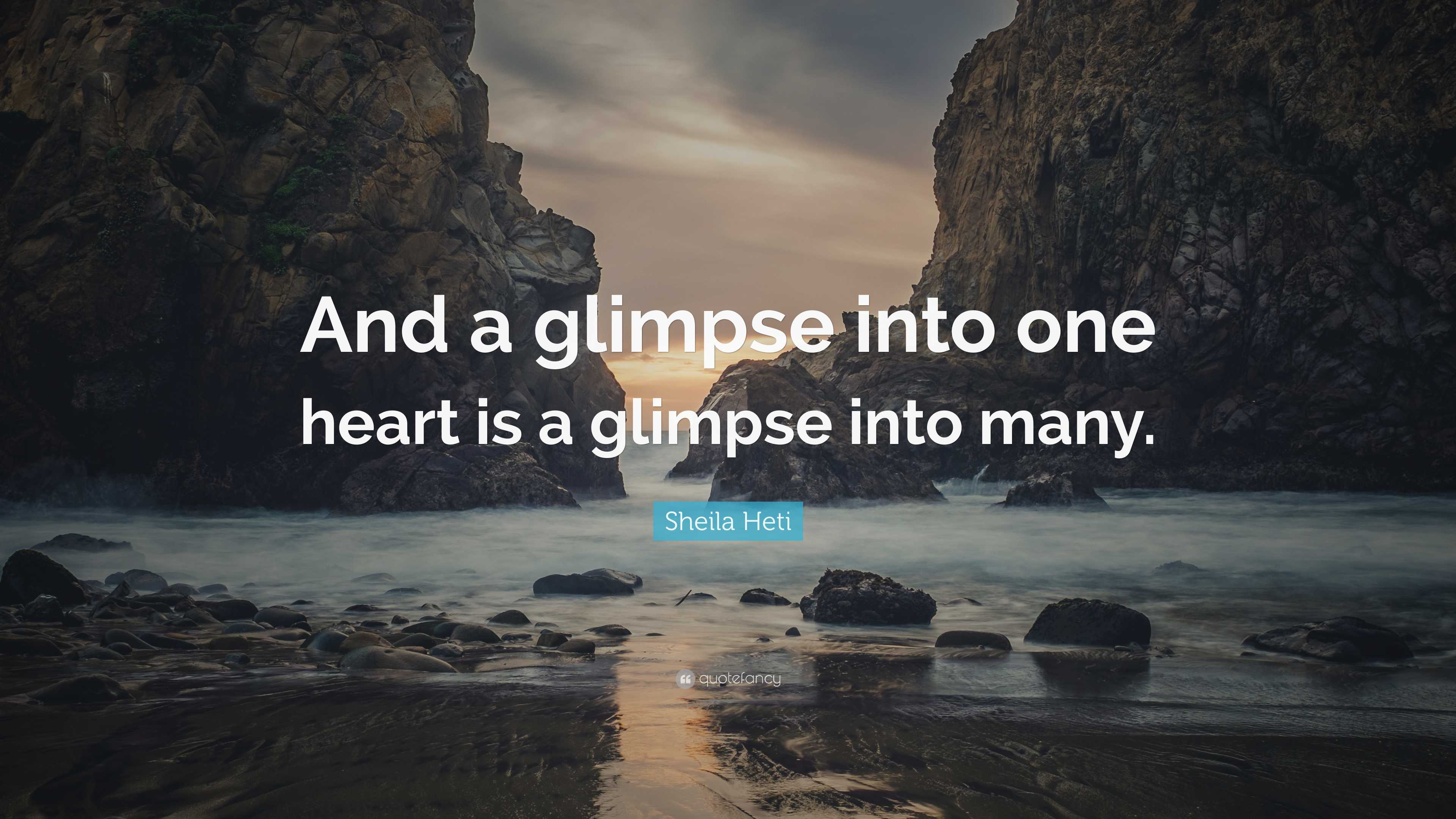 Sheila Heti Quote: “And a glimpse into one heart is a glimpse into many.”