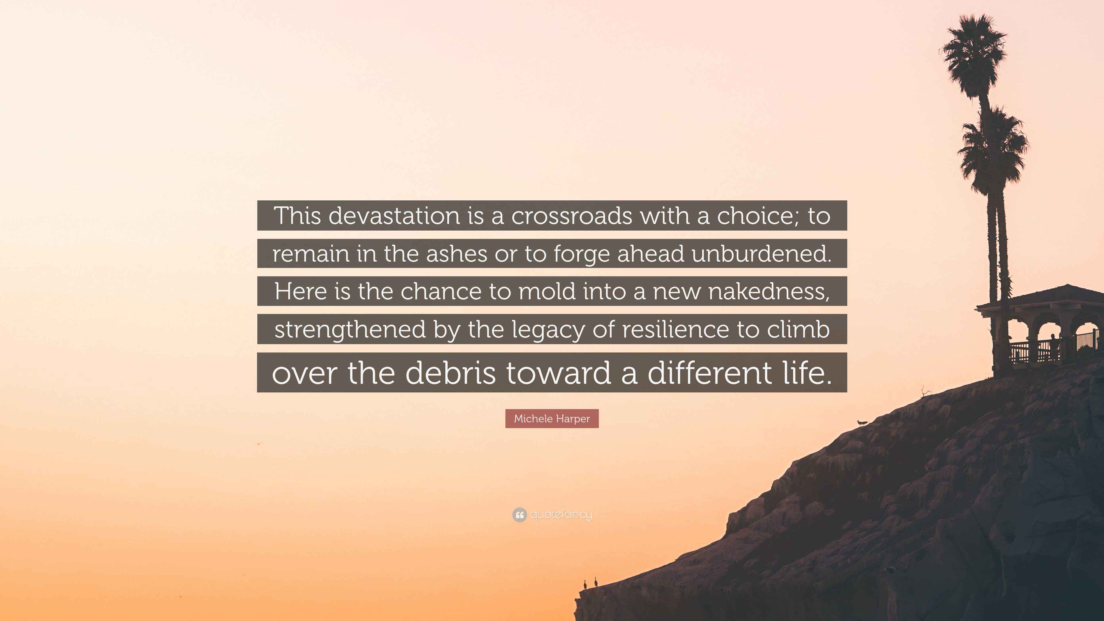 Michele Harper Quote: “This devastation is a crossroads with a choice ...
