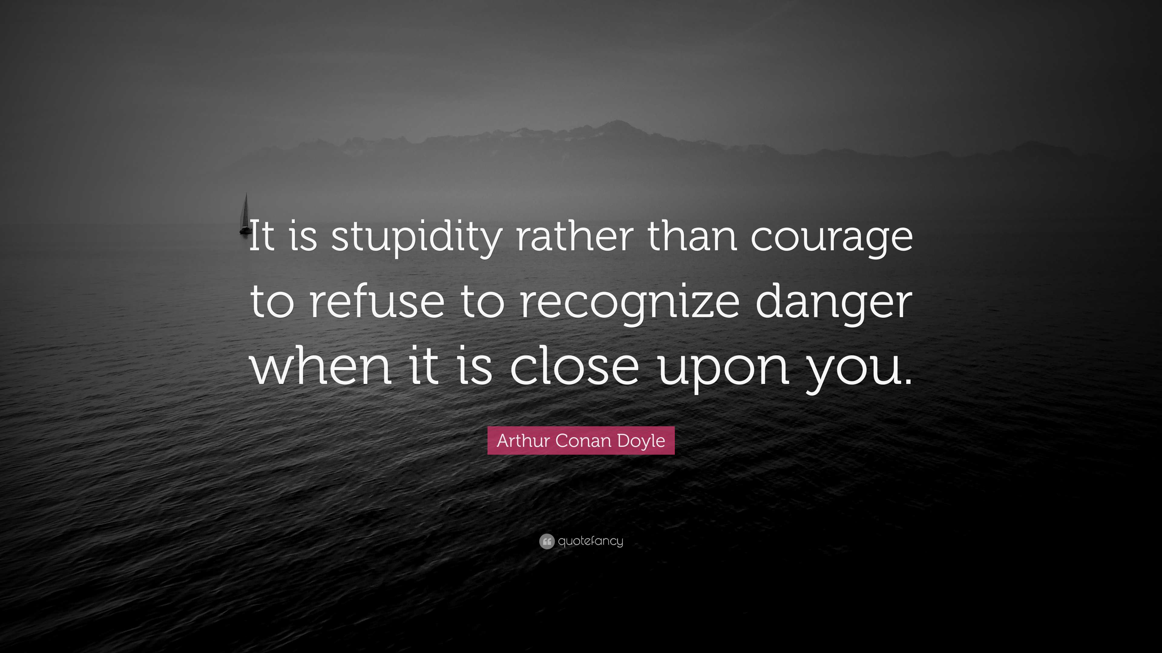 Arthur Conan Doyle Quote: “It is stupidity rather than courage to ...