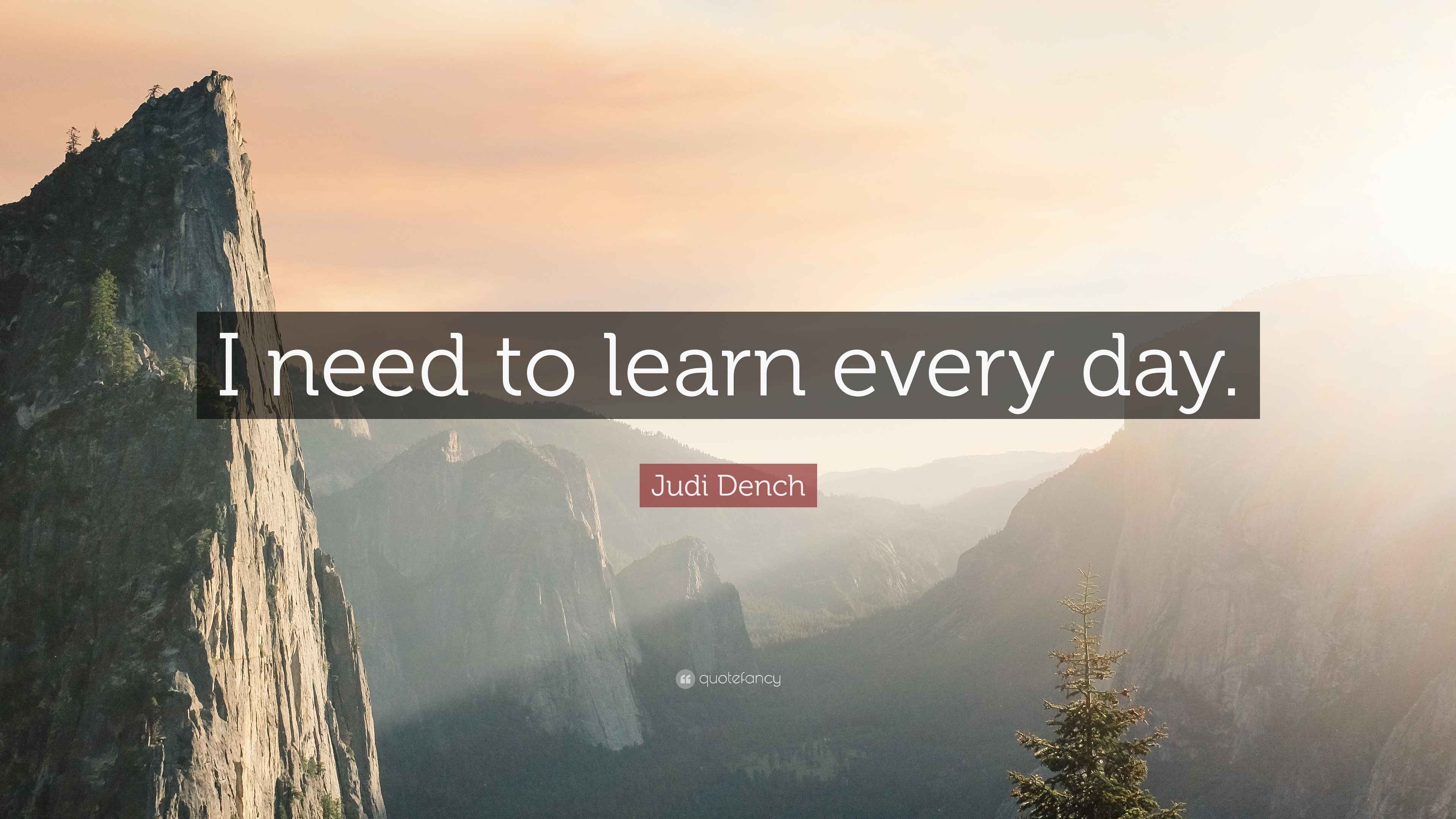 Judi Dench Quote: “I need to learn every day.”
