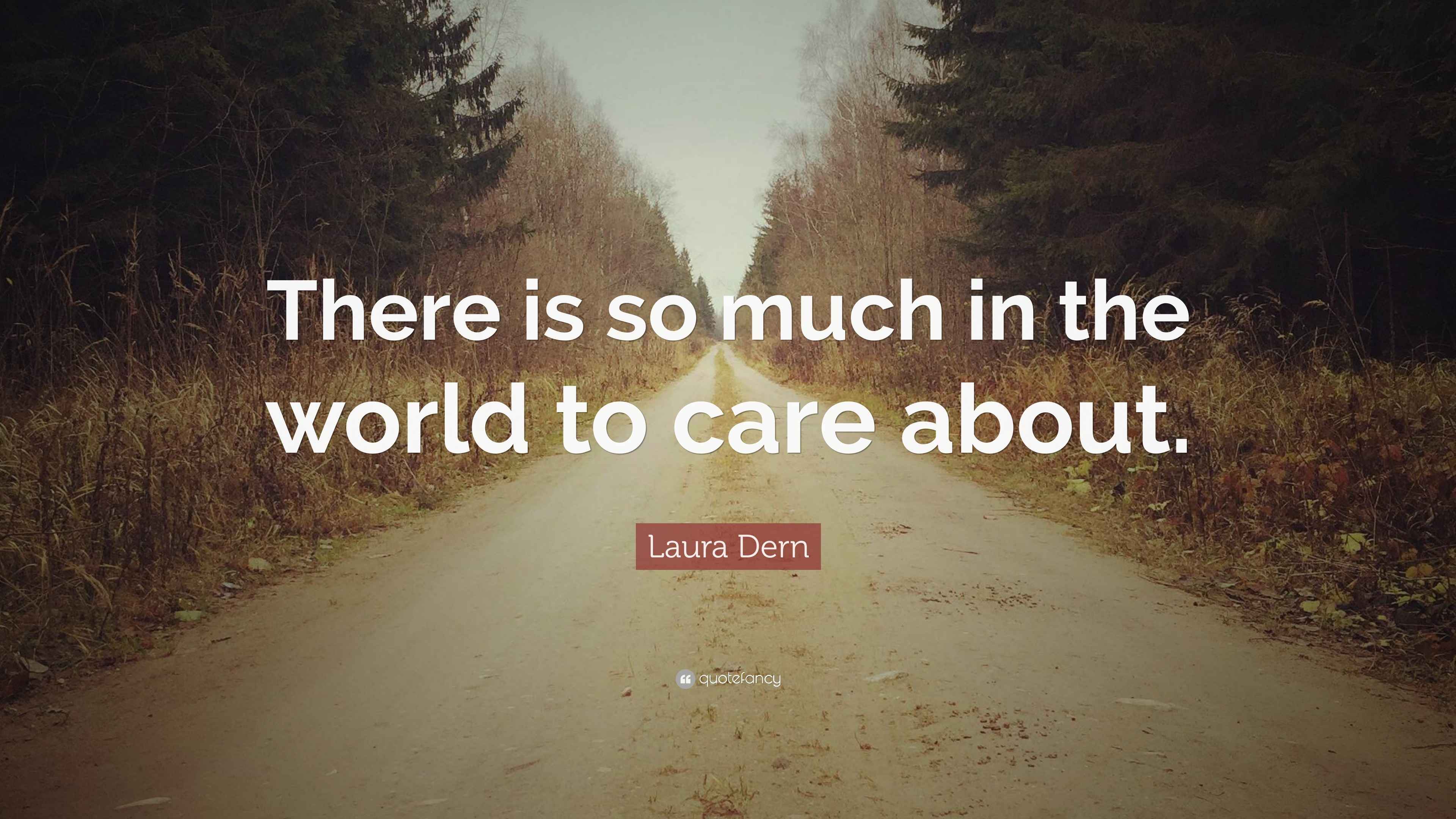 Laura Dern Quote: “There is so much in the world to care about.”