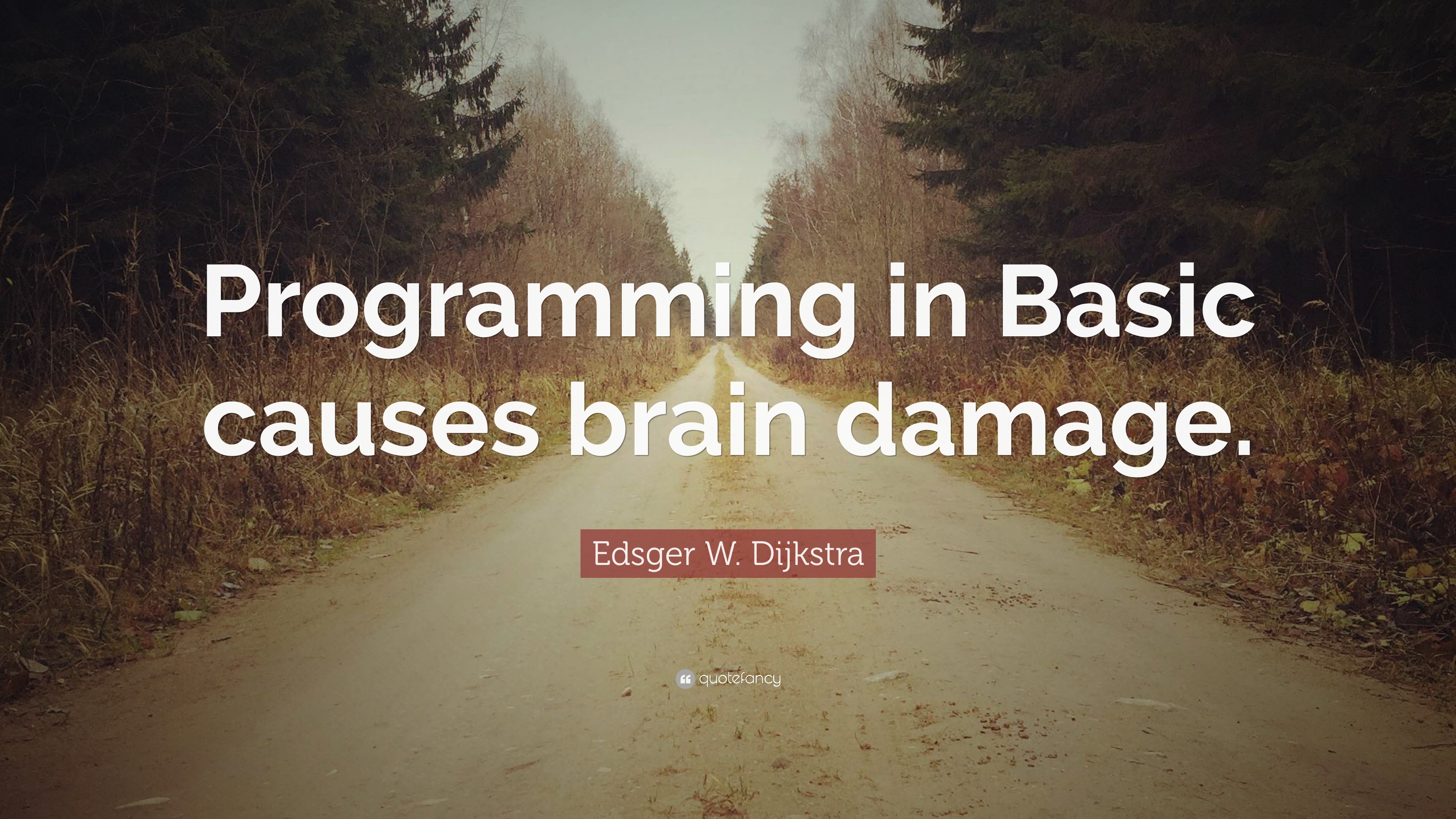 Edsger W. Dijkstra Quote: “Programming in Basic causes brain damage.”