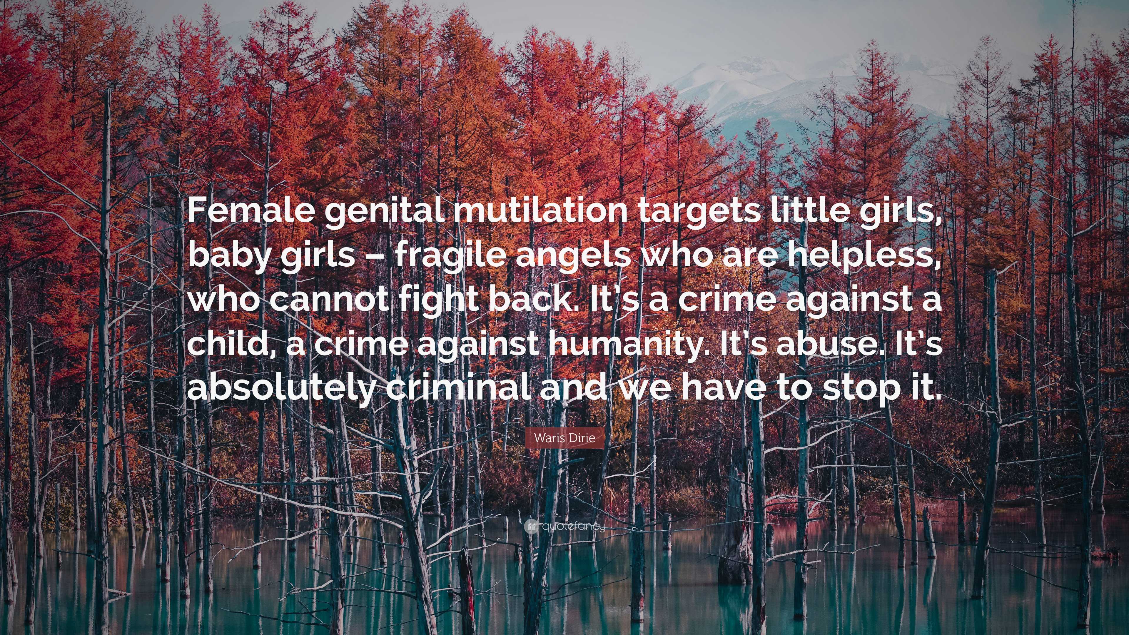 Waris Dirie Quote: “Female genital mutilation targets little girls ...