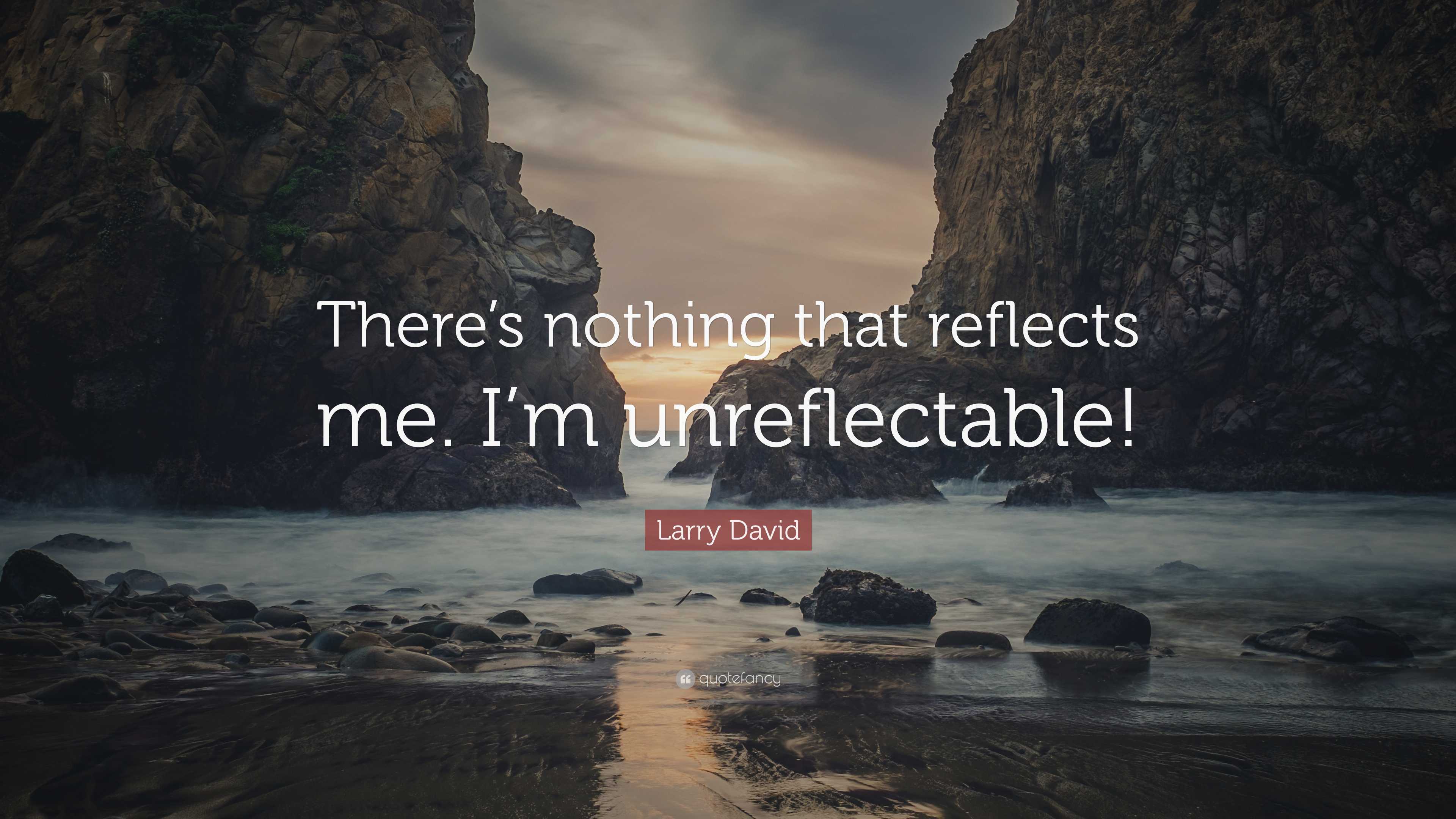 Larry David Quote: “There’s nothing that reflects me. I’m unreflectable!”